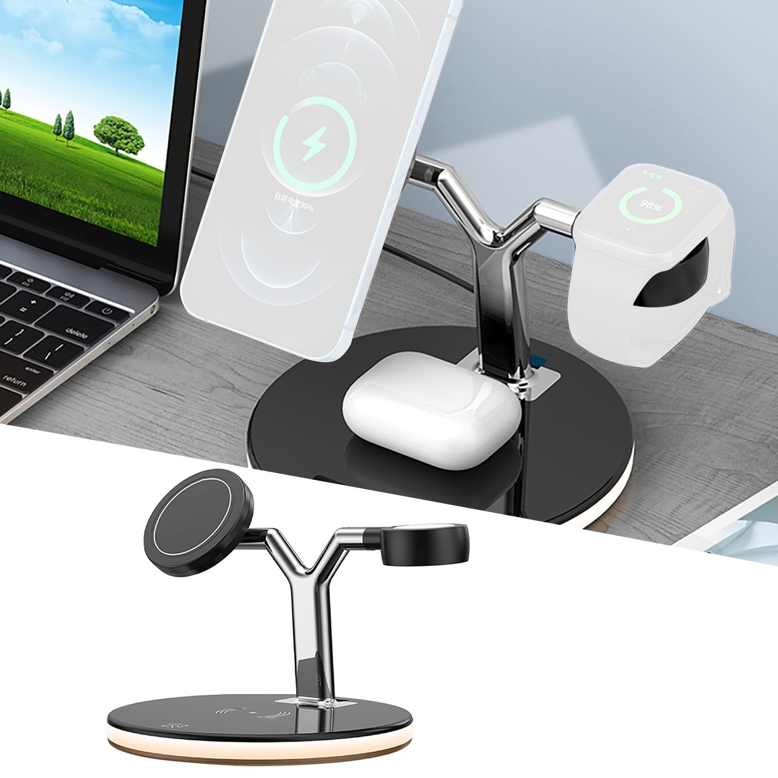 Wireless Charger with Fast Charging Capability, 15W Magnetic Desktop Y ...