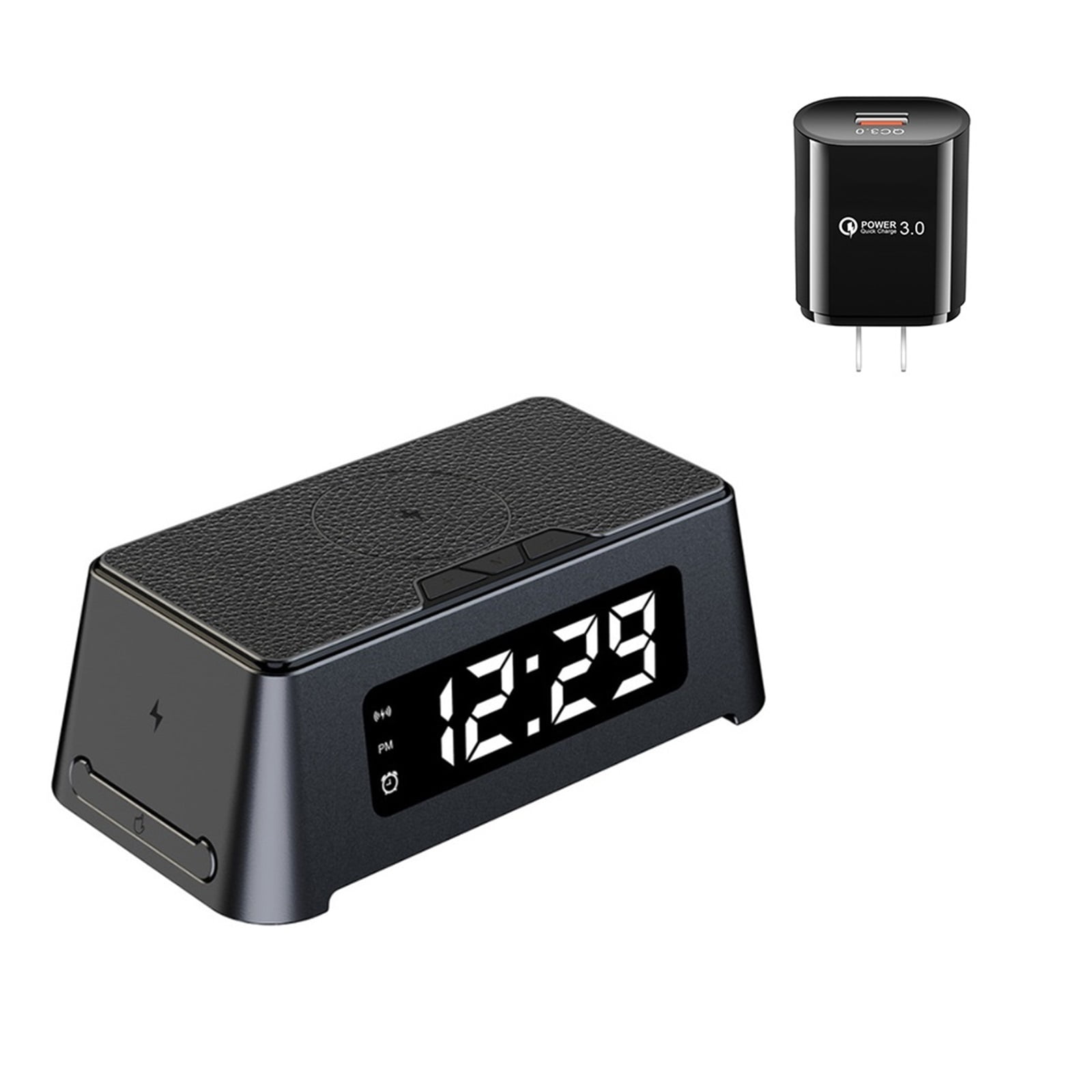 15W Qi Alarm Clock Wireless Charger Pad For Phone Plus Charger For ...