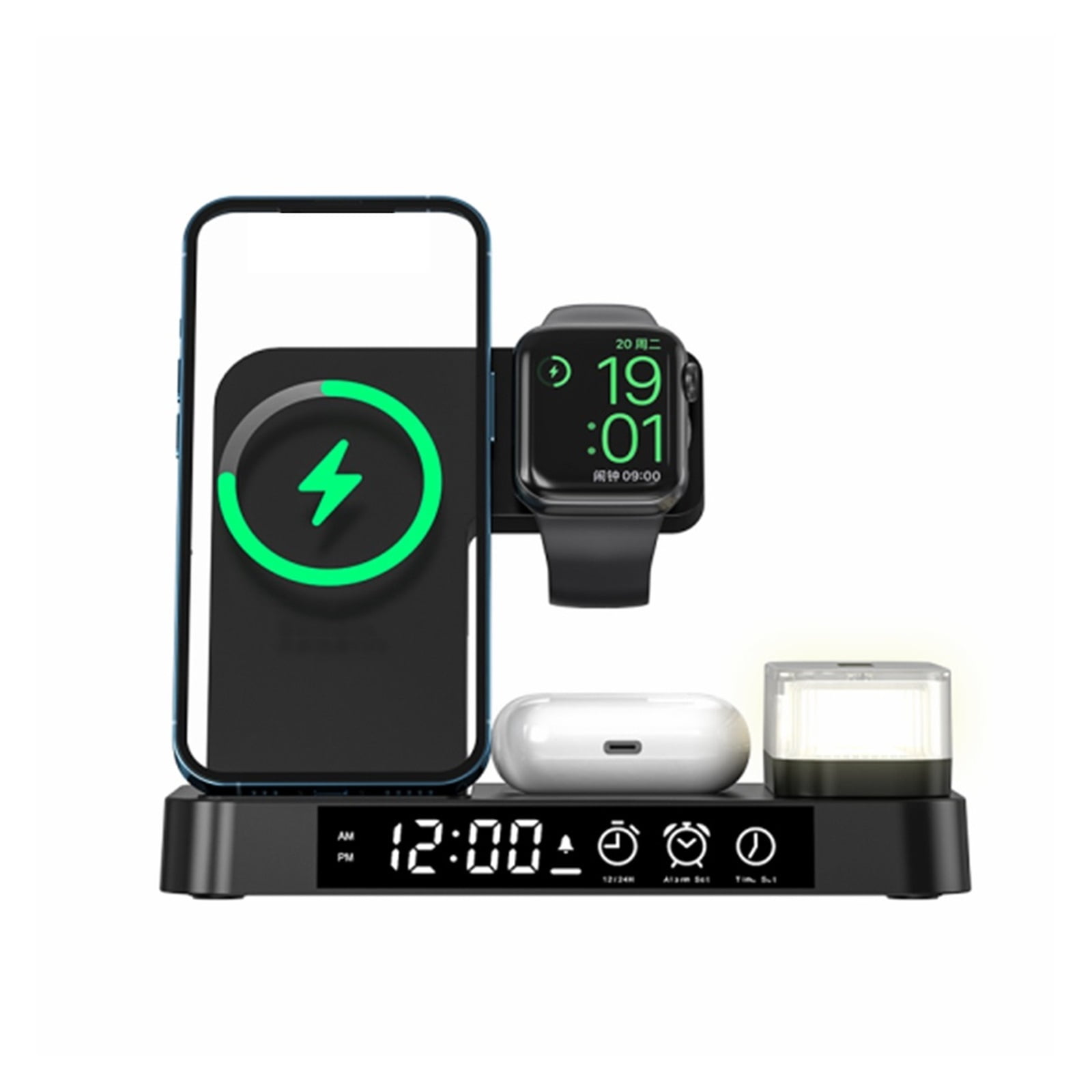 Wireless Charging, Alarm Clock RGB Night Light Wireless Charging ...