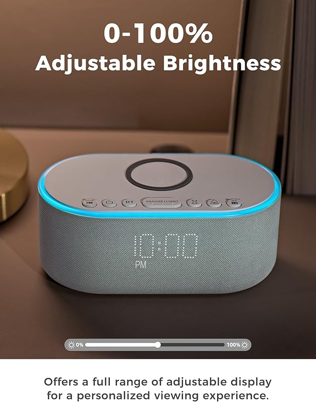 Wireless Charging Alarm Clock Radio: Qi Certified Fast Wireless Charger ...