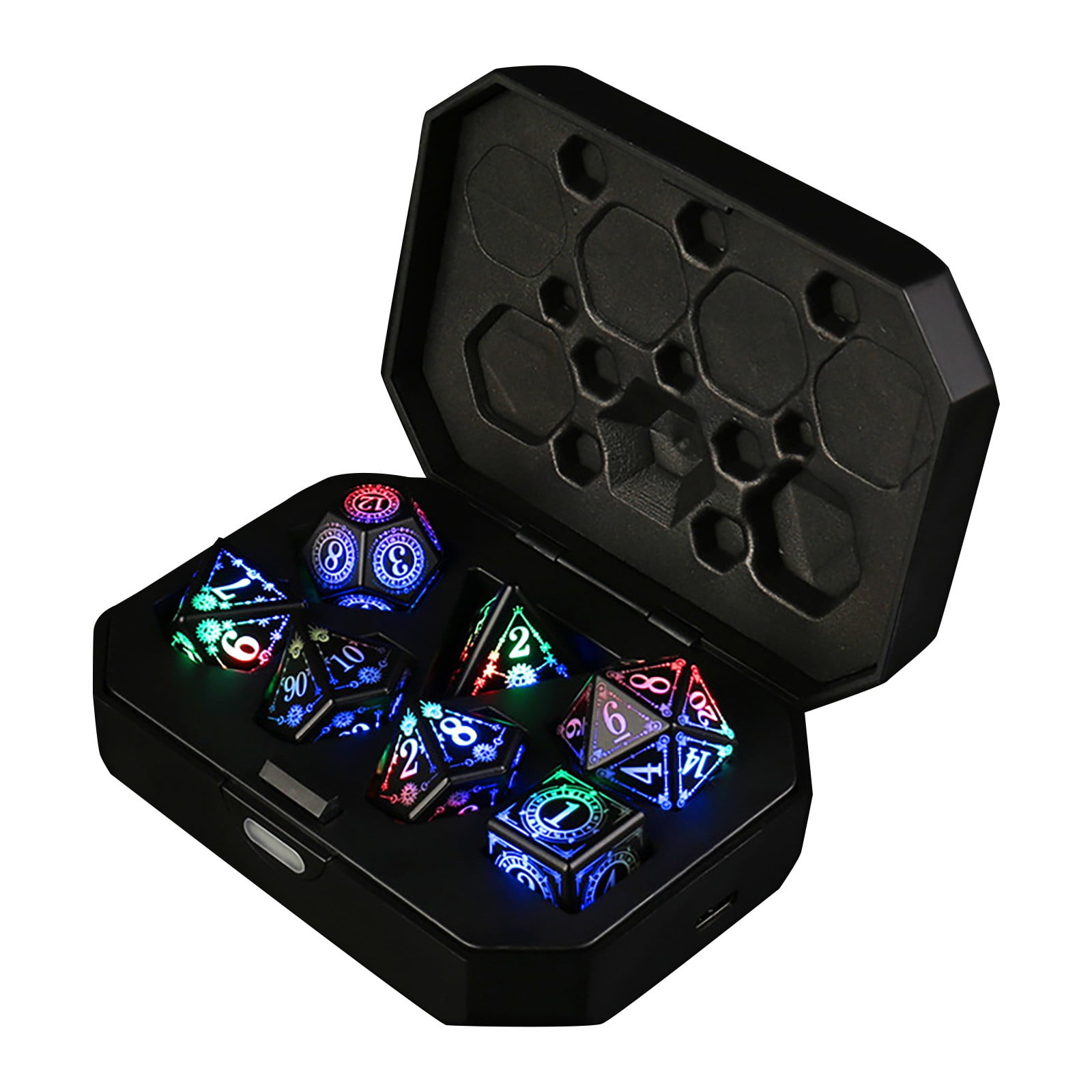 Wireless Charging Dnd Dice, Light Up D&D Dice Set With Charging Box Led ...