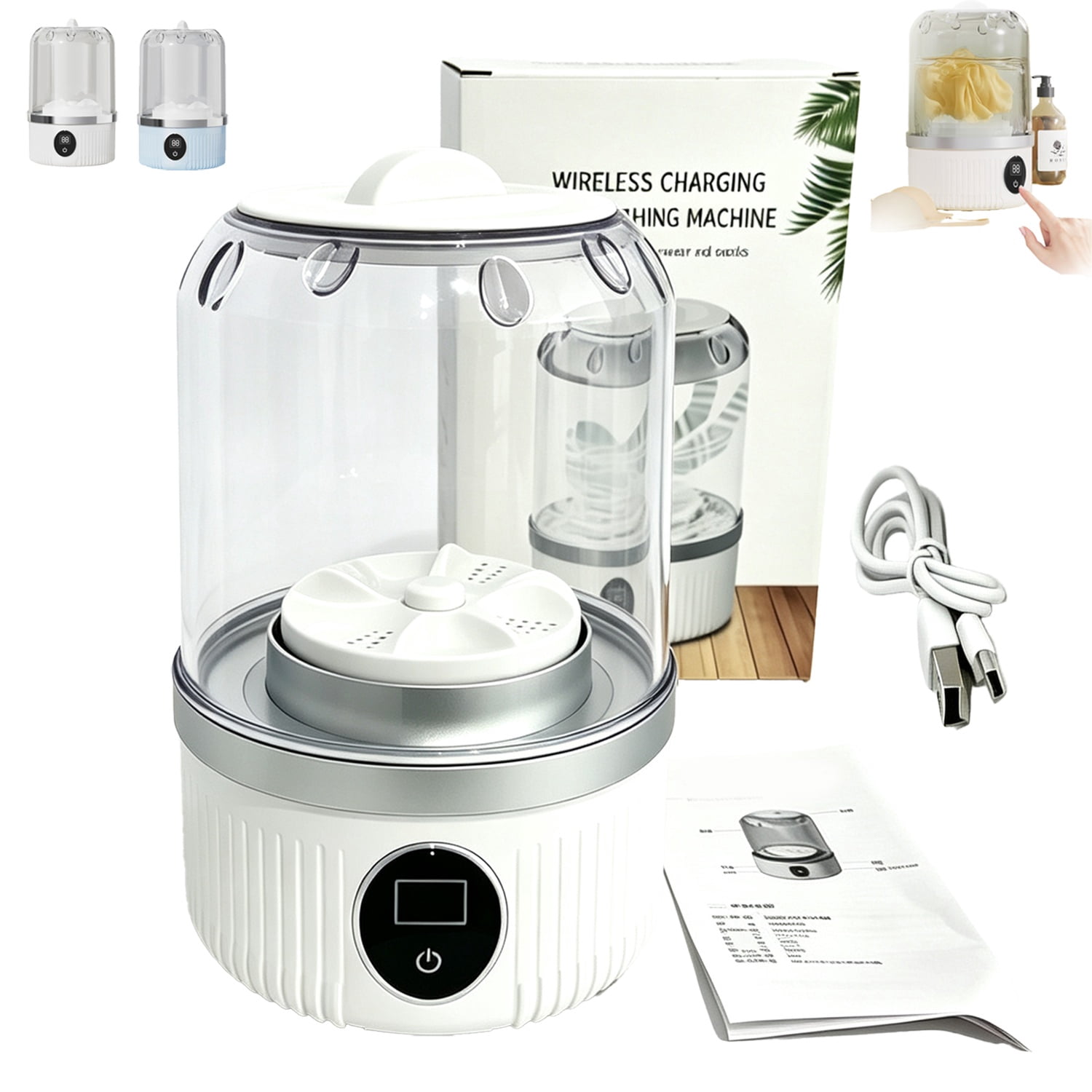 Wireless Charging Mini Washing Machine, Portable Mini Washing Machine ...
