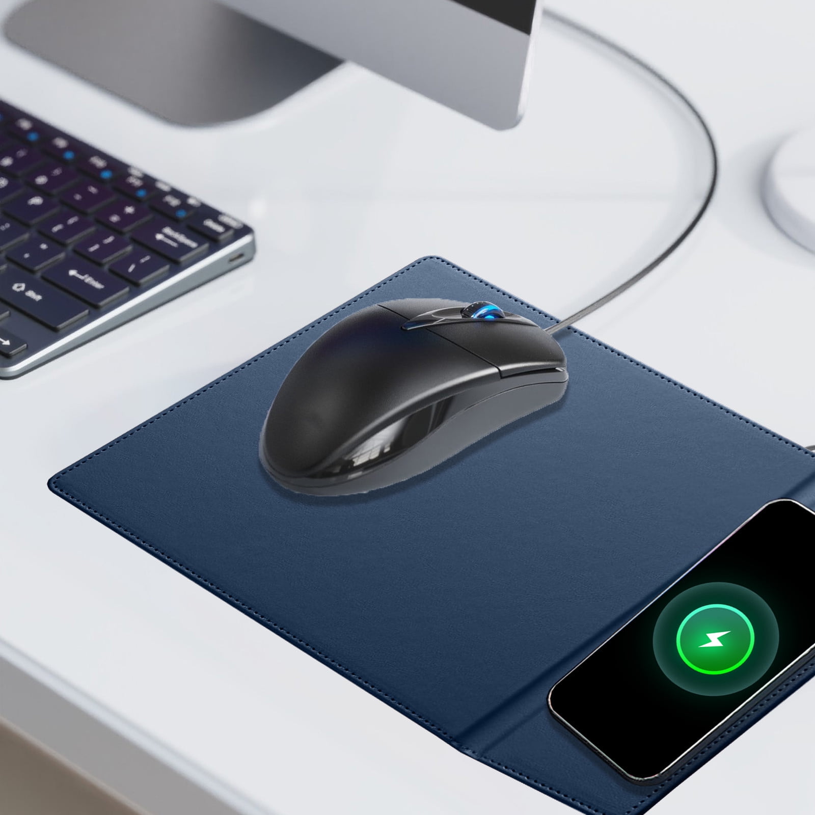 Wireless Charging Mouse Pad 15W Fast Charging with Foldable Phone ...