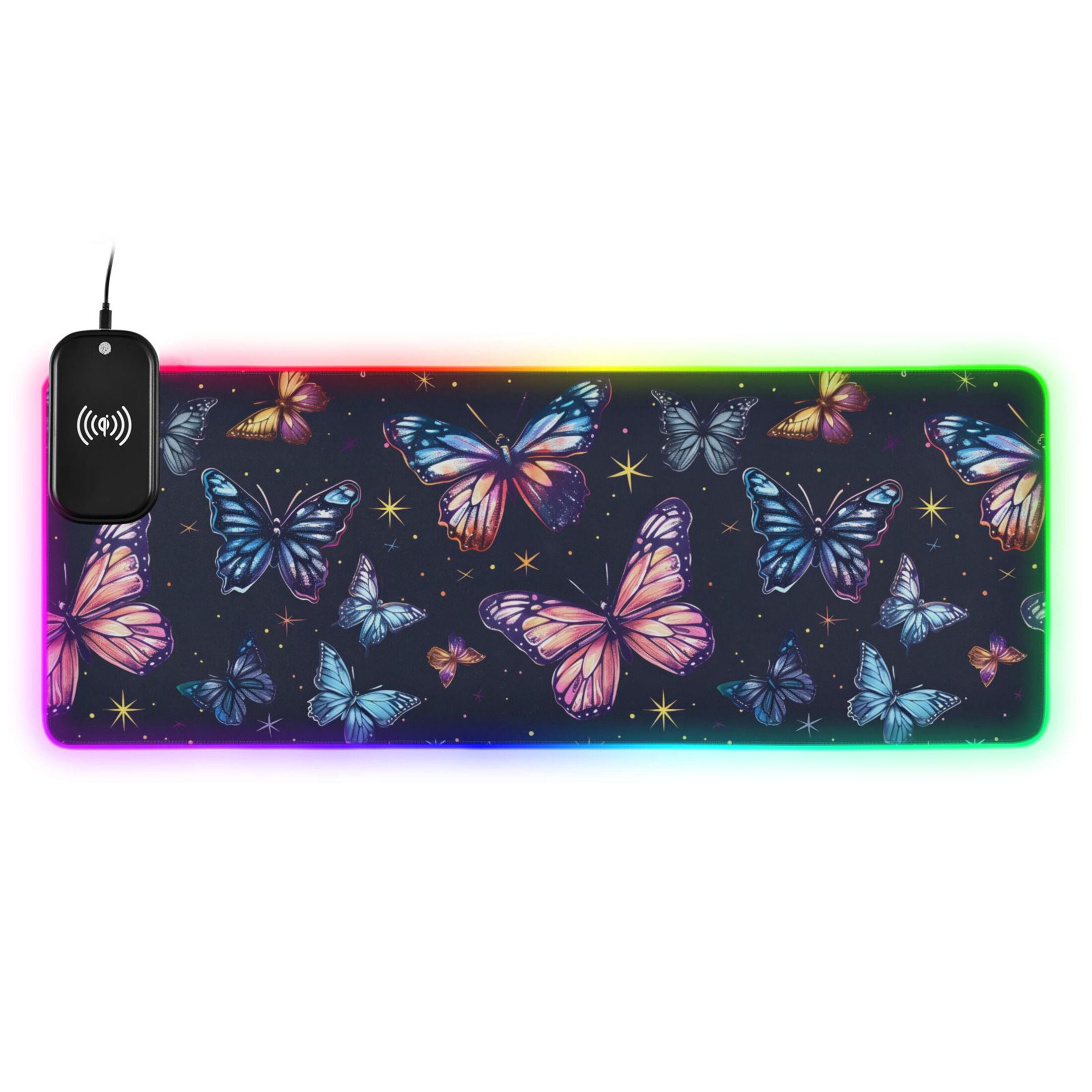 Wireless Charging Mouse Pad Large RGB Gaming Desk Mat 13 Light Modes ...
