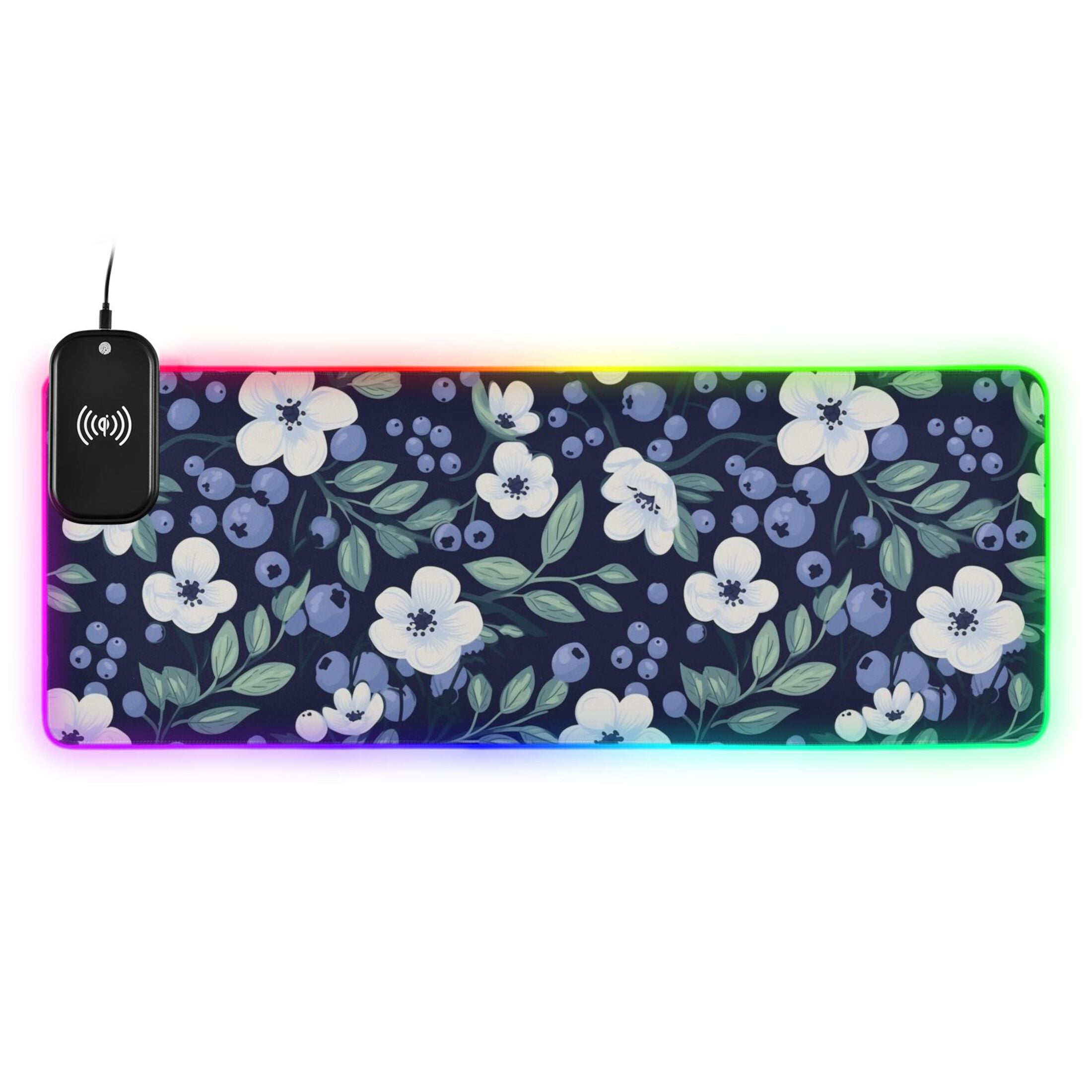 Wireless Charging Mouse Pad Large RGB Gaming Desk Mat 13 Light Modes ...