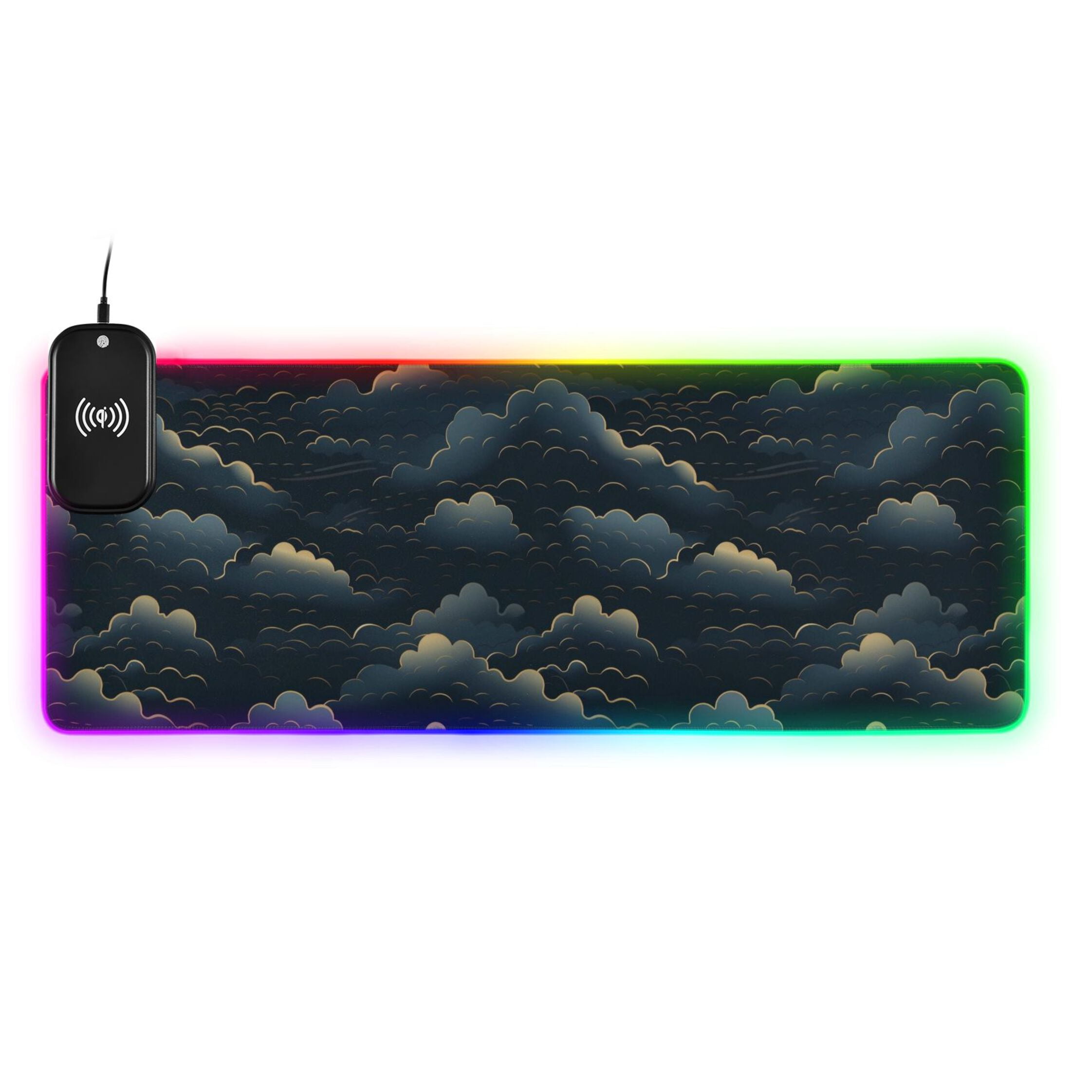 Wireless Charging Mouse Pad Large RGB Gaming Desk Mat 13 Light Modes ...