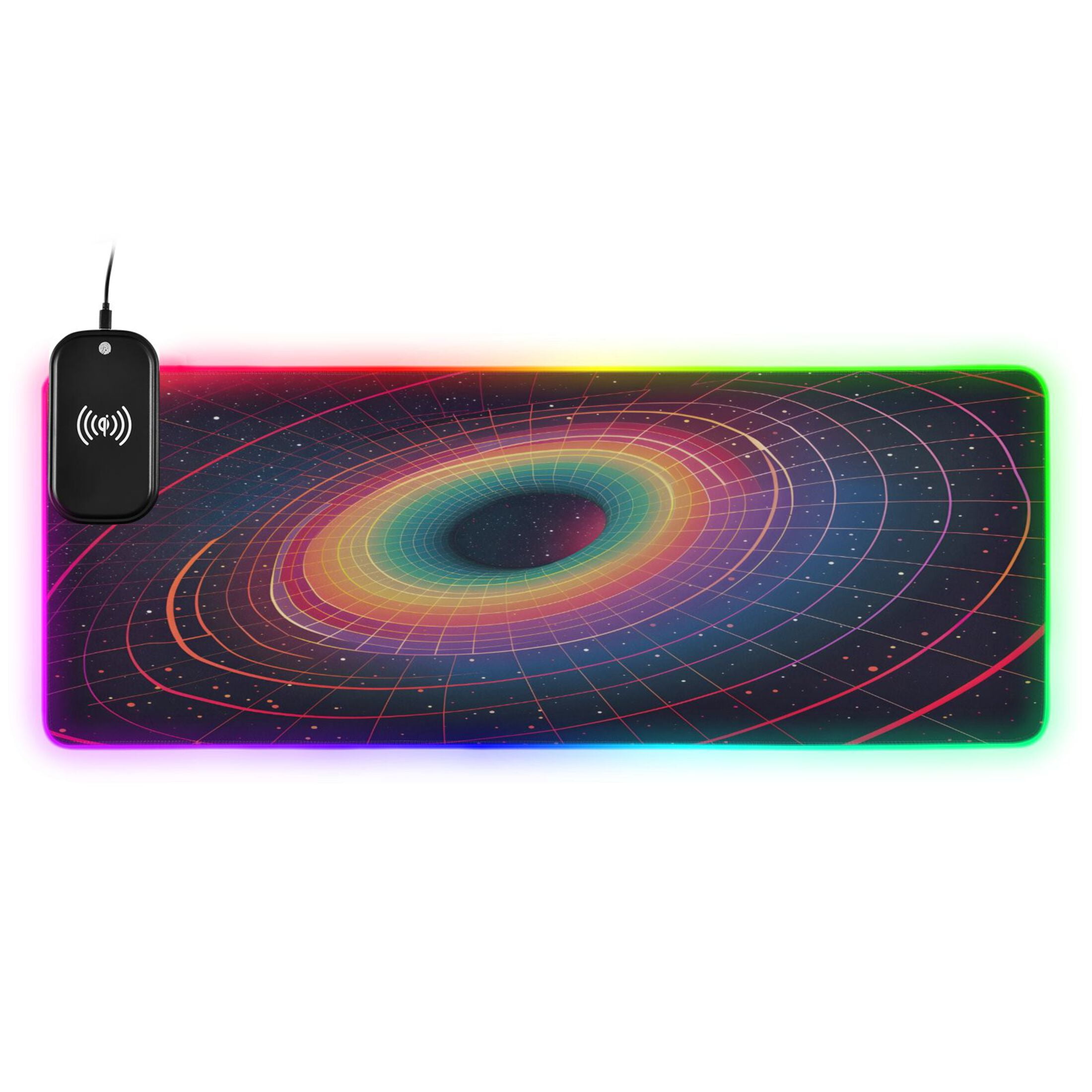 Wireless Charging Mouse Pad Large RGB Gaming Desk Mat 13 Light Modes ...