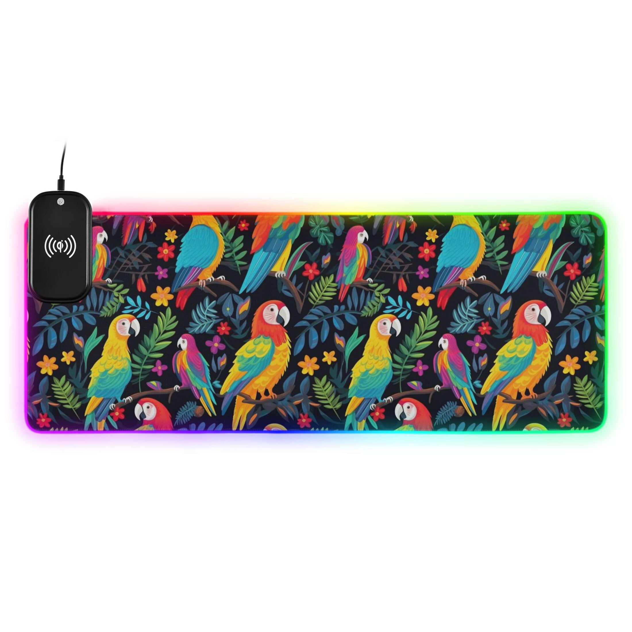 Wireless Charging Mouse Pad Large RGB Gaming Desk Mat 13 Light Modes ...