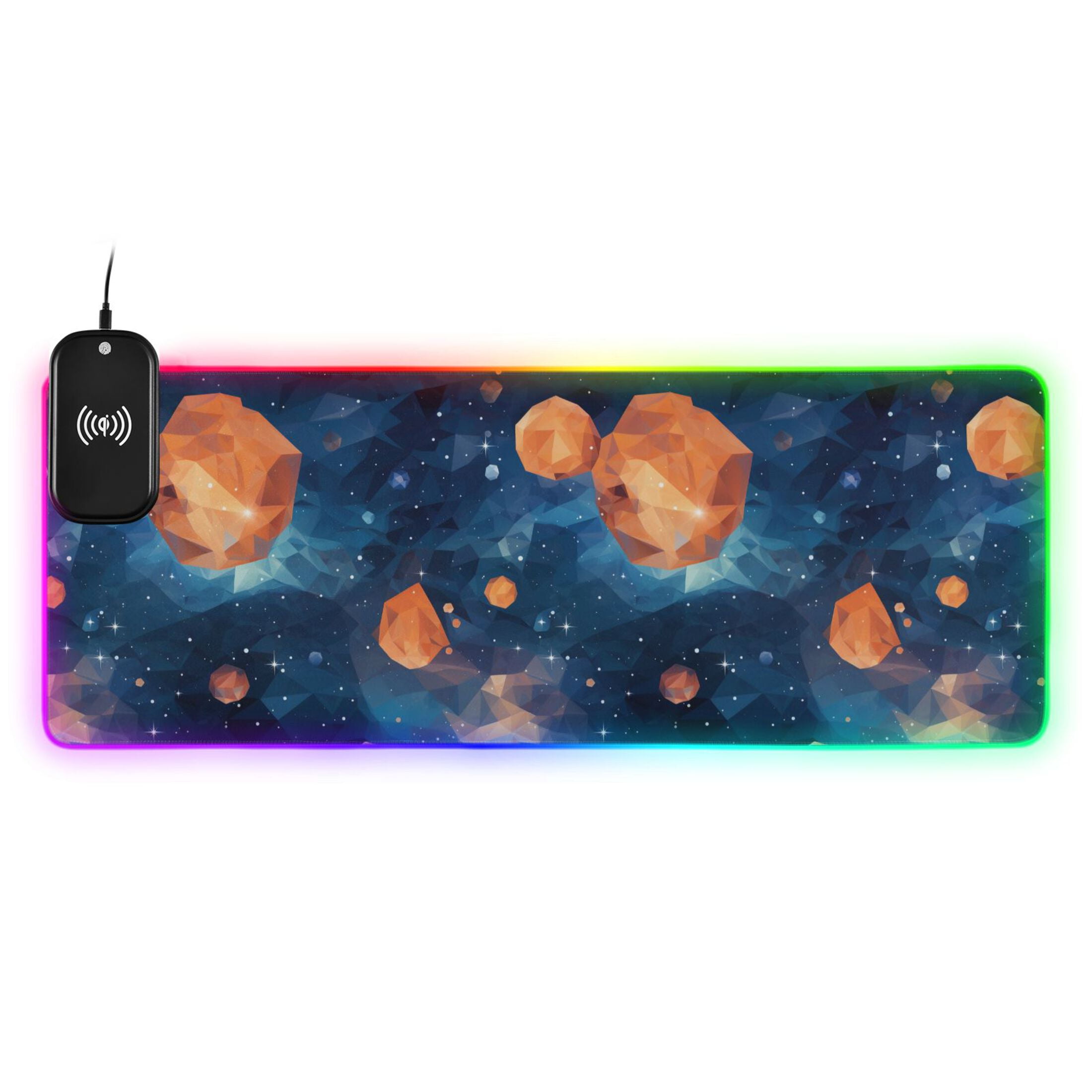 Wireless Charging Mouse Pad Large RGB Gaming Desk Mat 13 Light Modes ...