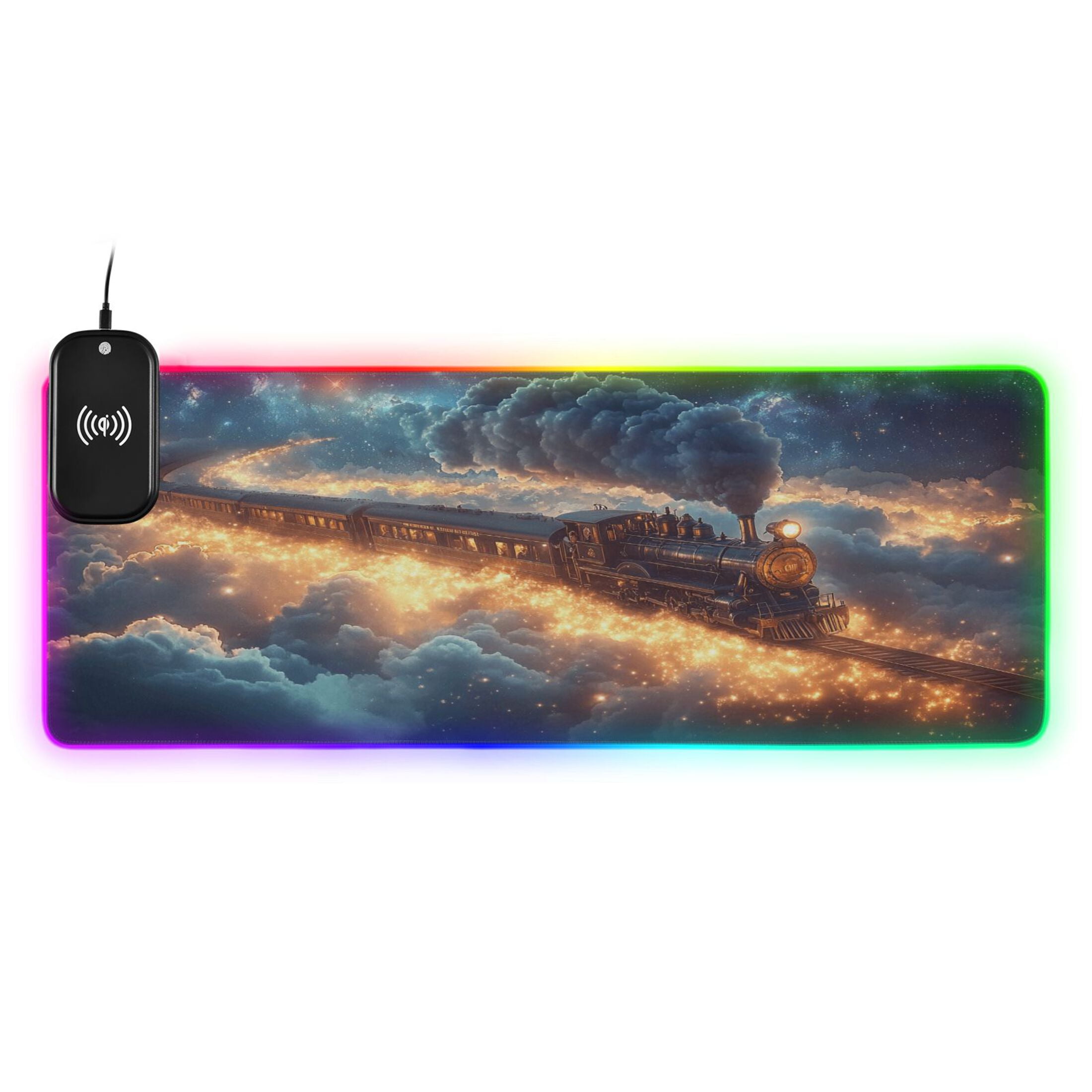 Wireless Charging Mouse Pad Large RGB Gaming Desk Mat 13 Light Modes ...