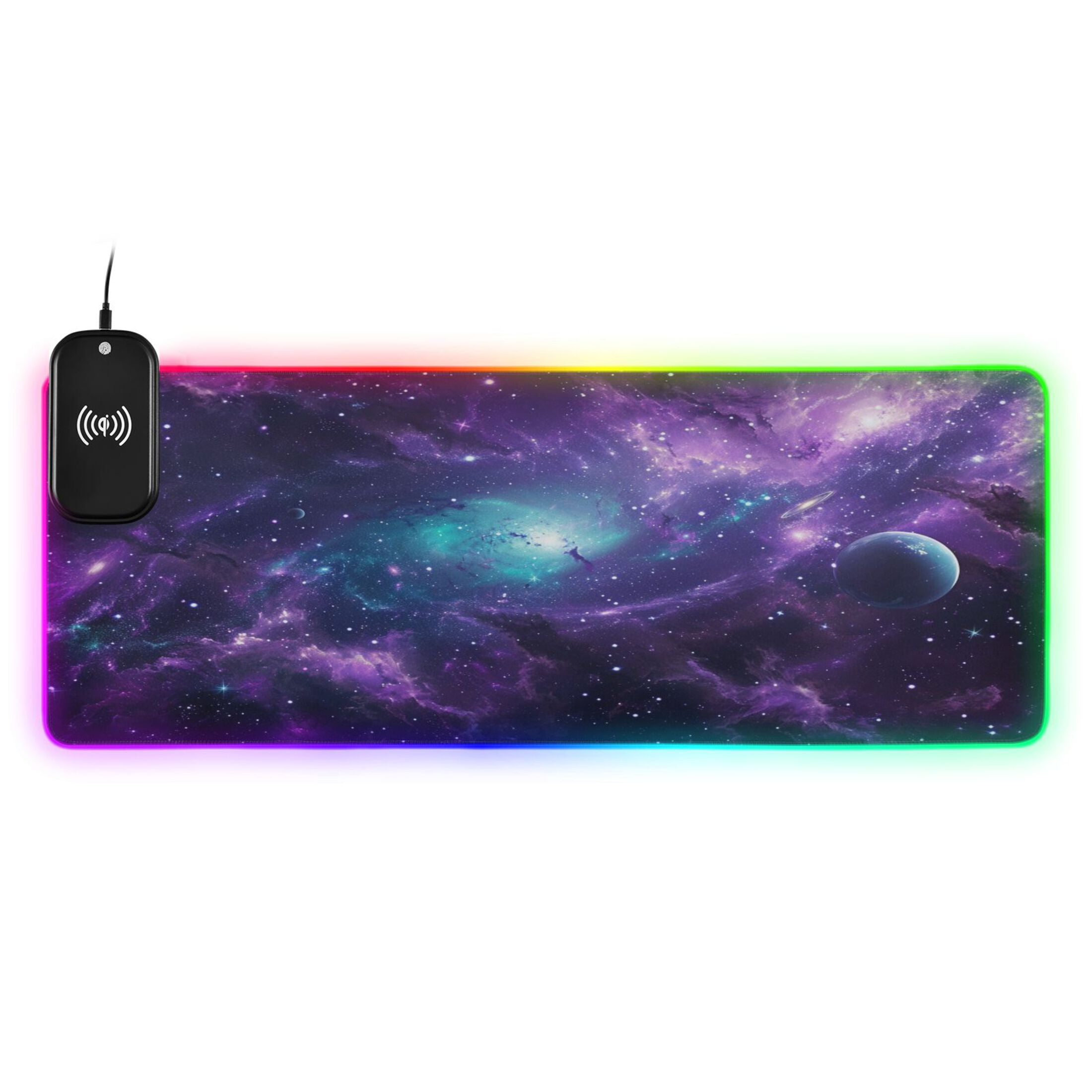 Wireless Charging Mouse Pad Large RGB Gaming Desk Mat 13 Light Modes ...