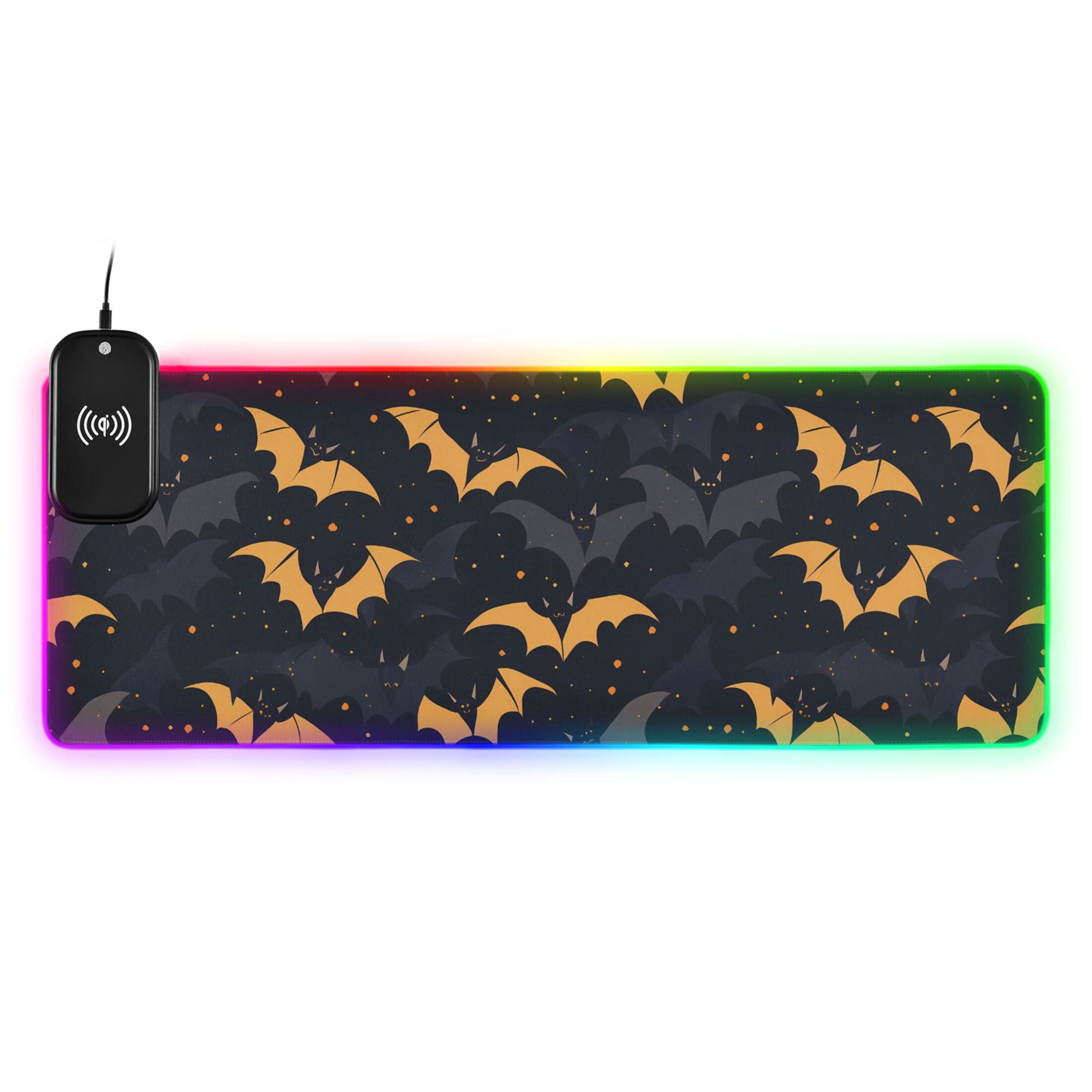 Wireless Charging Mouse Pad Large RGB Gaming Desk Mat 13 Light Modes Mousepad 31.5x11.8 Orange ...