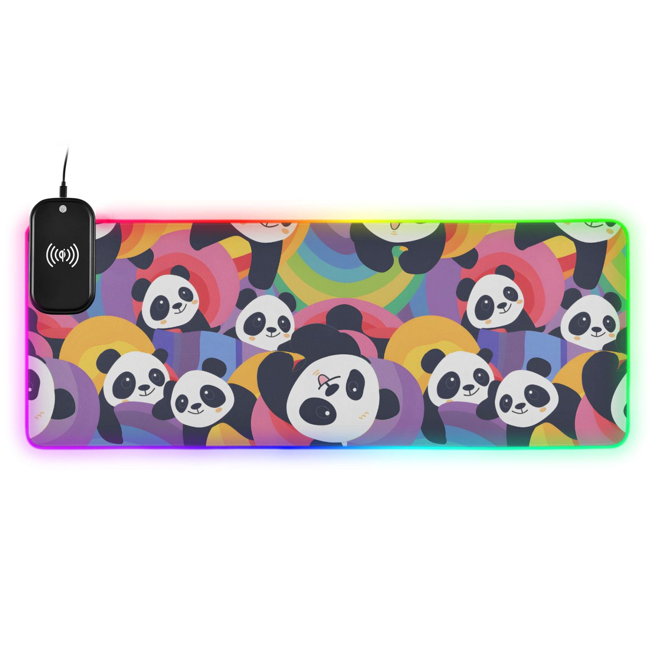 Wireless Charging Mouse Pad Large RGB Gaming Desk Mat 13 Light Modes ...
