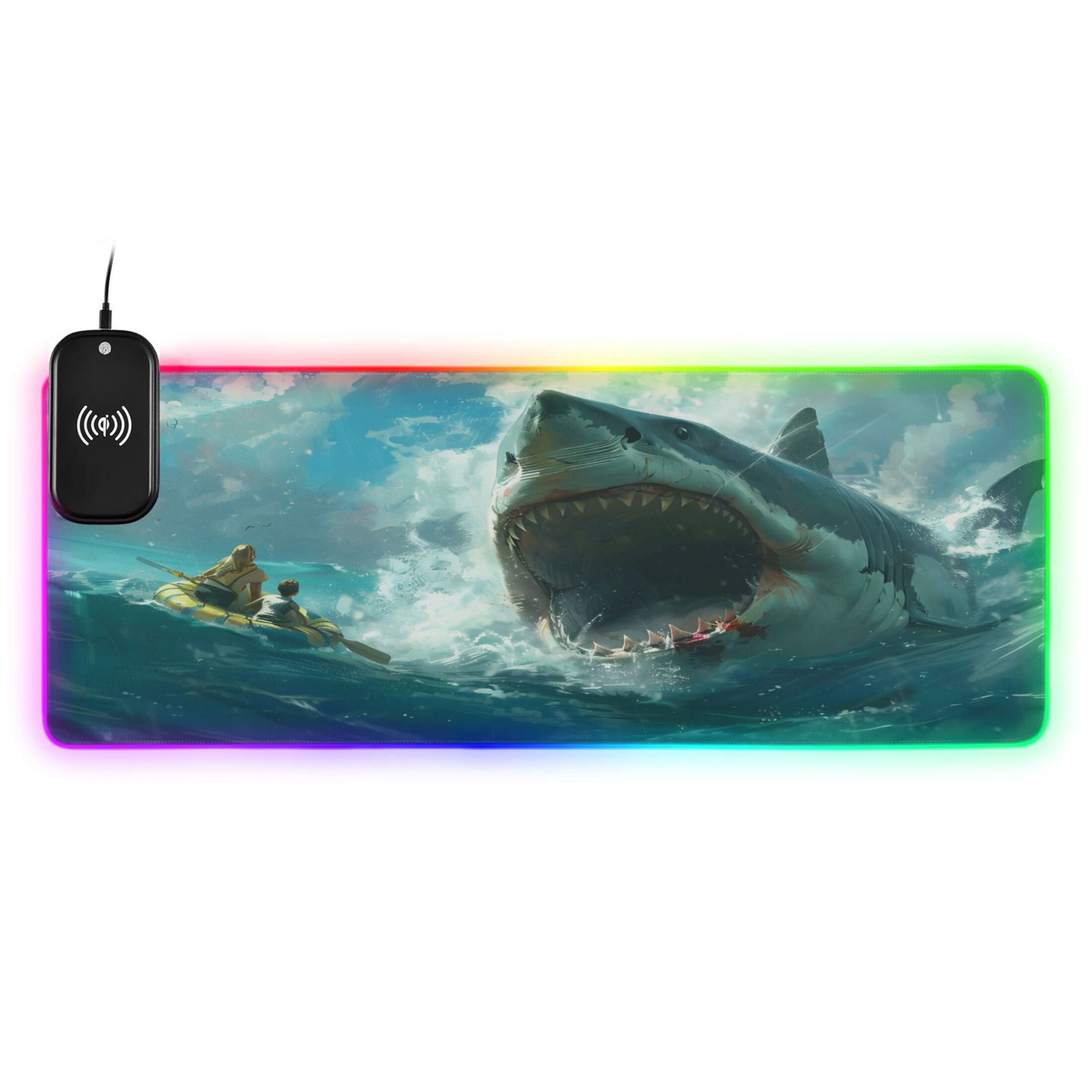 Wireless Charging Mouse Pad Large RGB Gaming Desk Mat 13 Light Modes ...