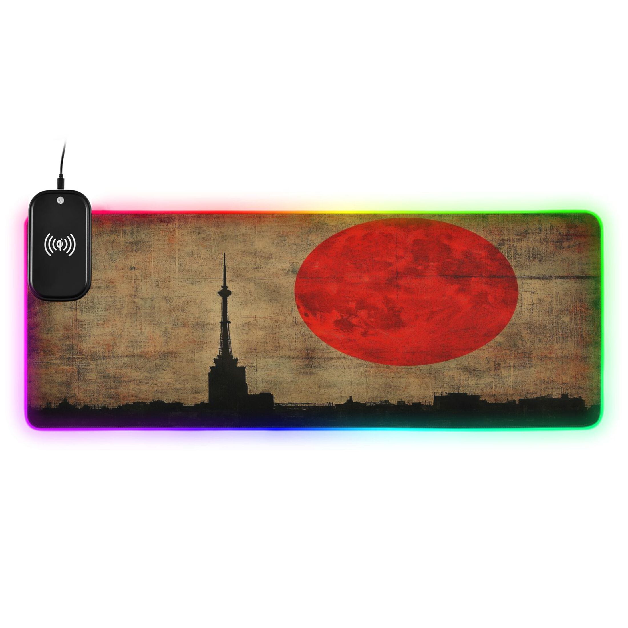 Wireless Charging Mouse Pad Large RGB Gaming Desk Mat 13 Light Modes ...