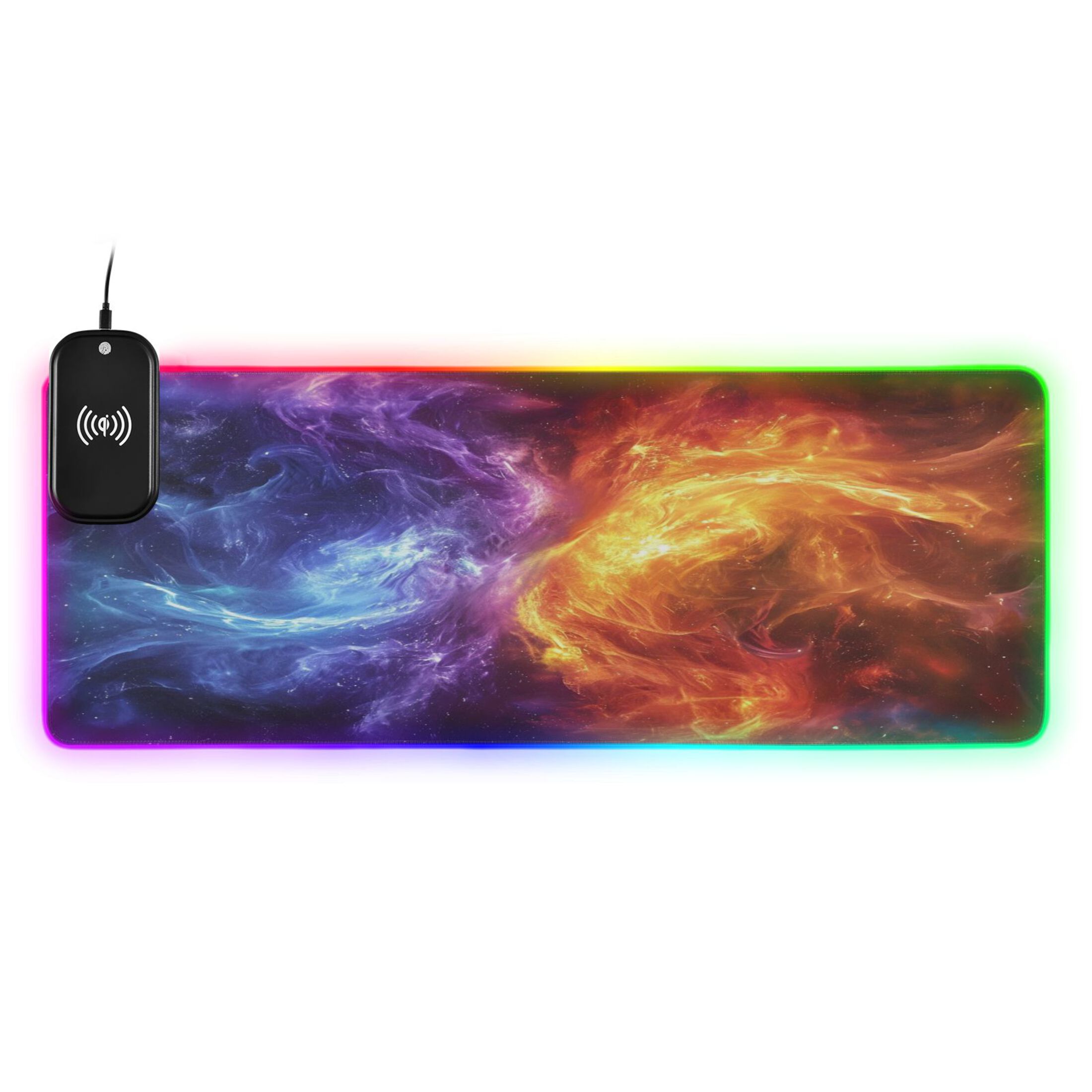 Wireless Charging Mouse Pad Large RGB Gaming Desk Mat 13 Light Modes ...