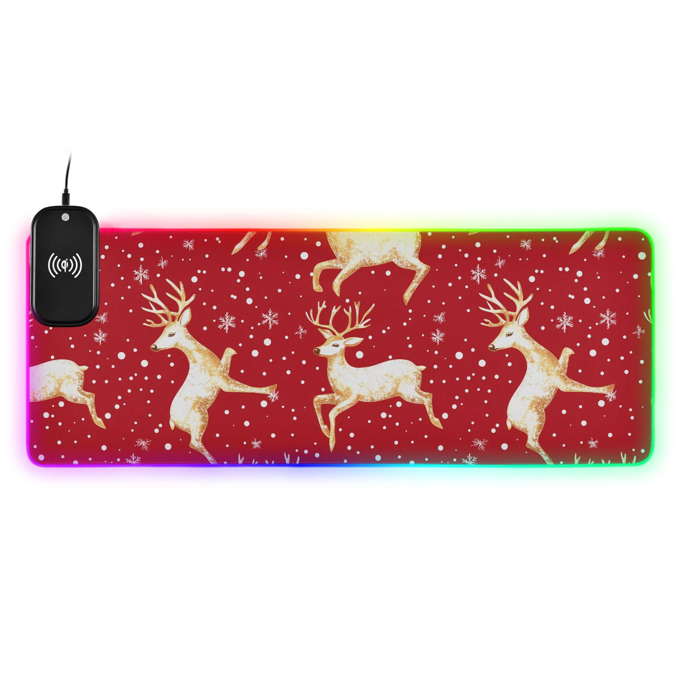 Wireless Charging Mouse Pad Large RGB Gaming Desk Mat 13 Light Modes ...