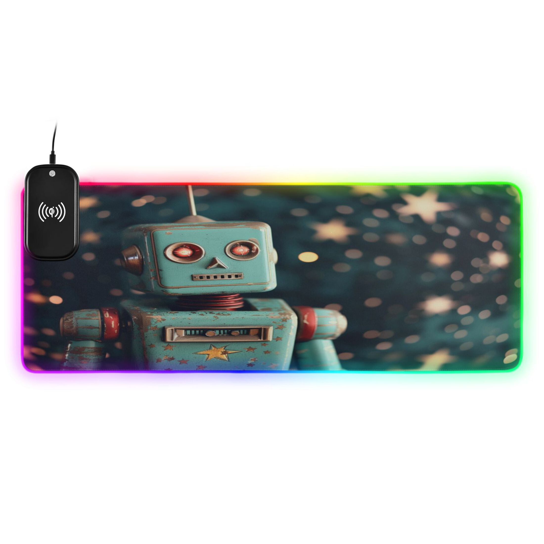 Wireless Charging Mouse Pad Large RGB Gaming Desk Mat 13 Light Modes ...