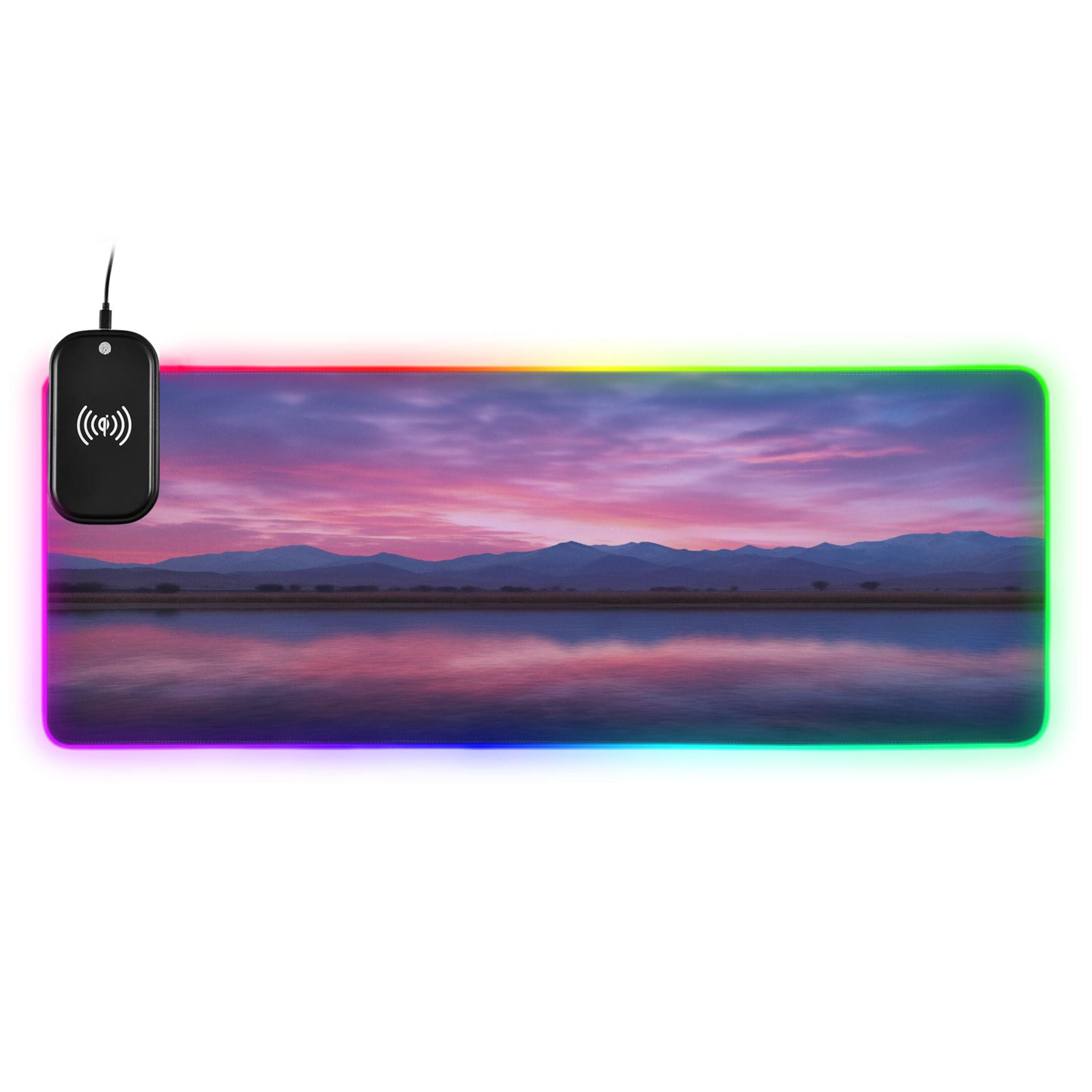 Wireless Charging Mouse Pad Large RGB Gaming Desk Mat 13 Light Modes ...