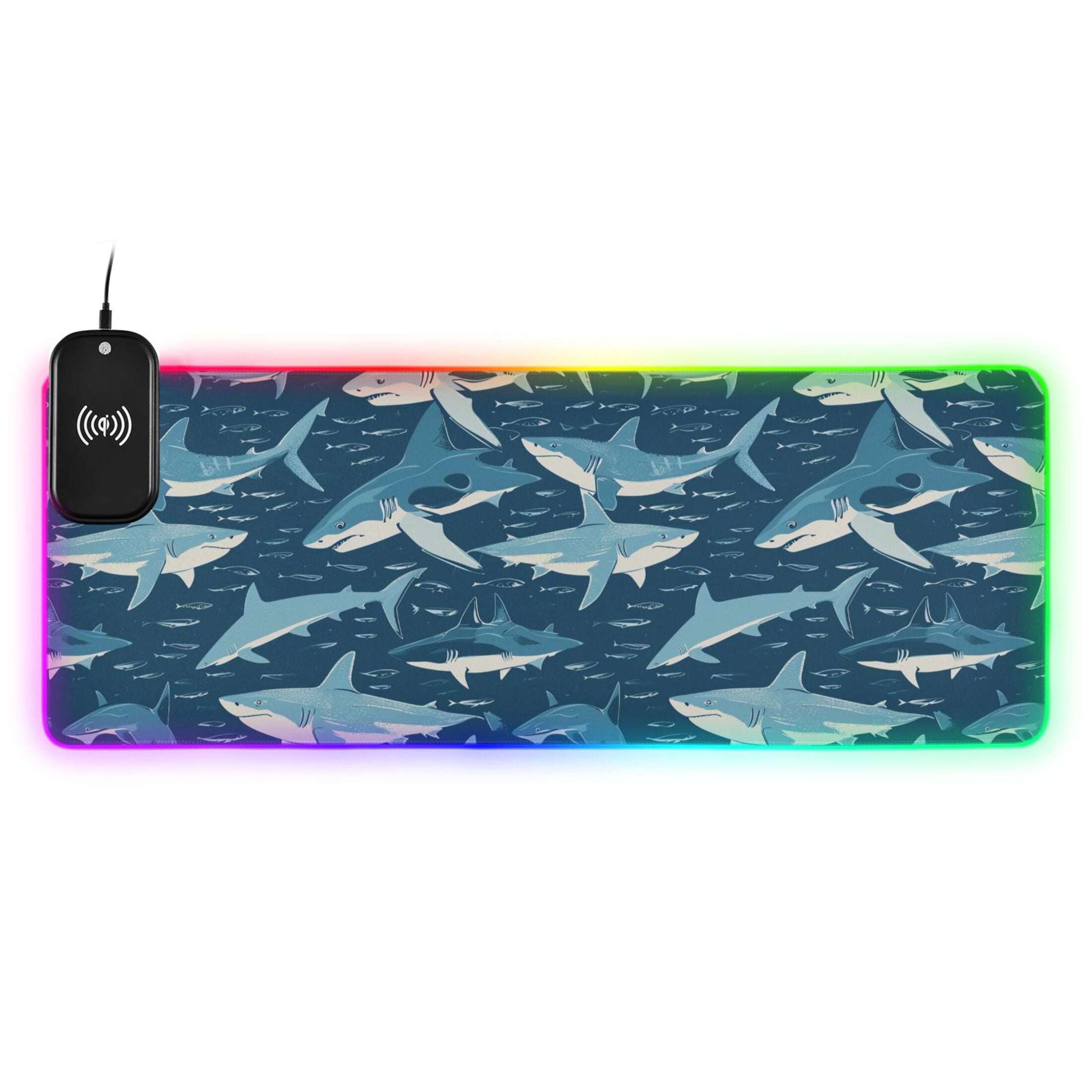 Wireless Charging Mouse Pad Large RGB Gaming Desk Mat 13 Light Modes ...