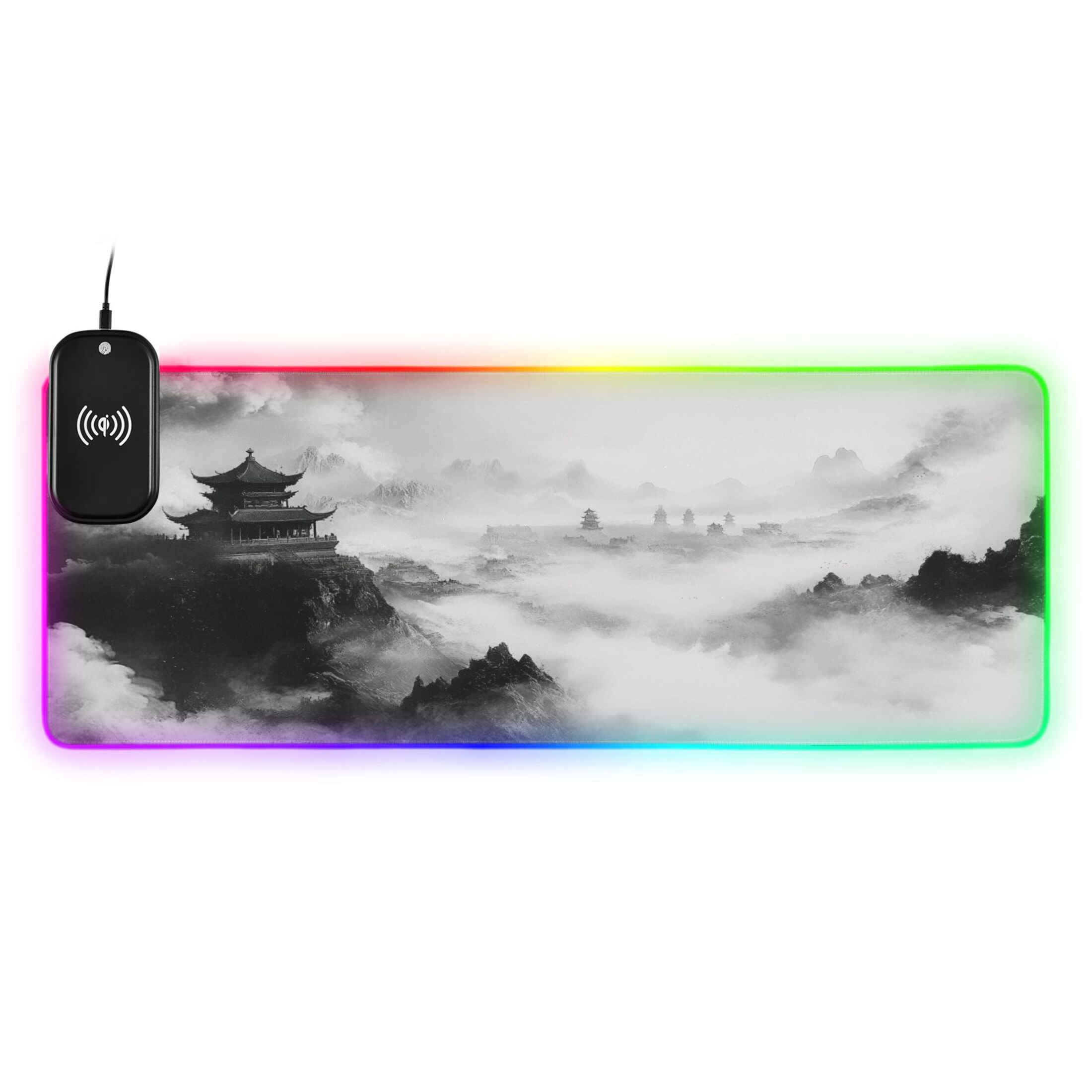 Wireless Charging Mouse Pad Large RGB Gaming Desk Mat 13 Light Modes ...