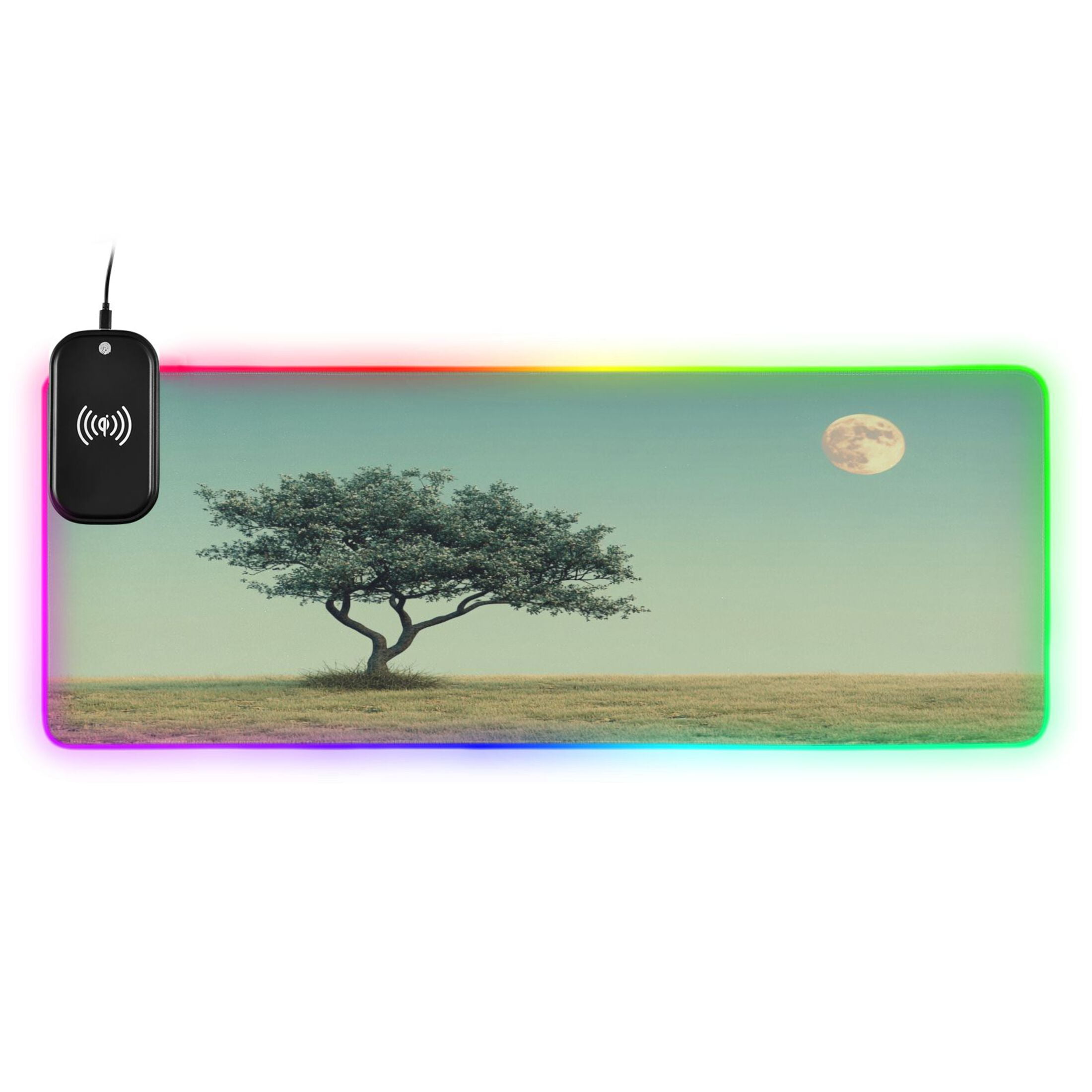 Wireless Charging Mouse Pad Large RGB Gaming Desk Mat 13 Light Modes ...