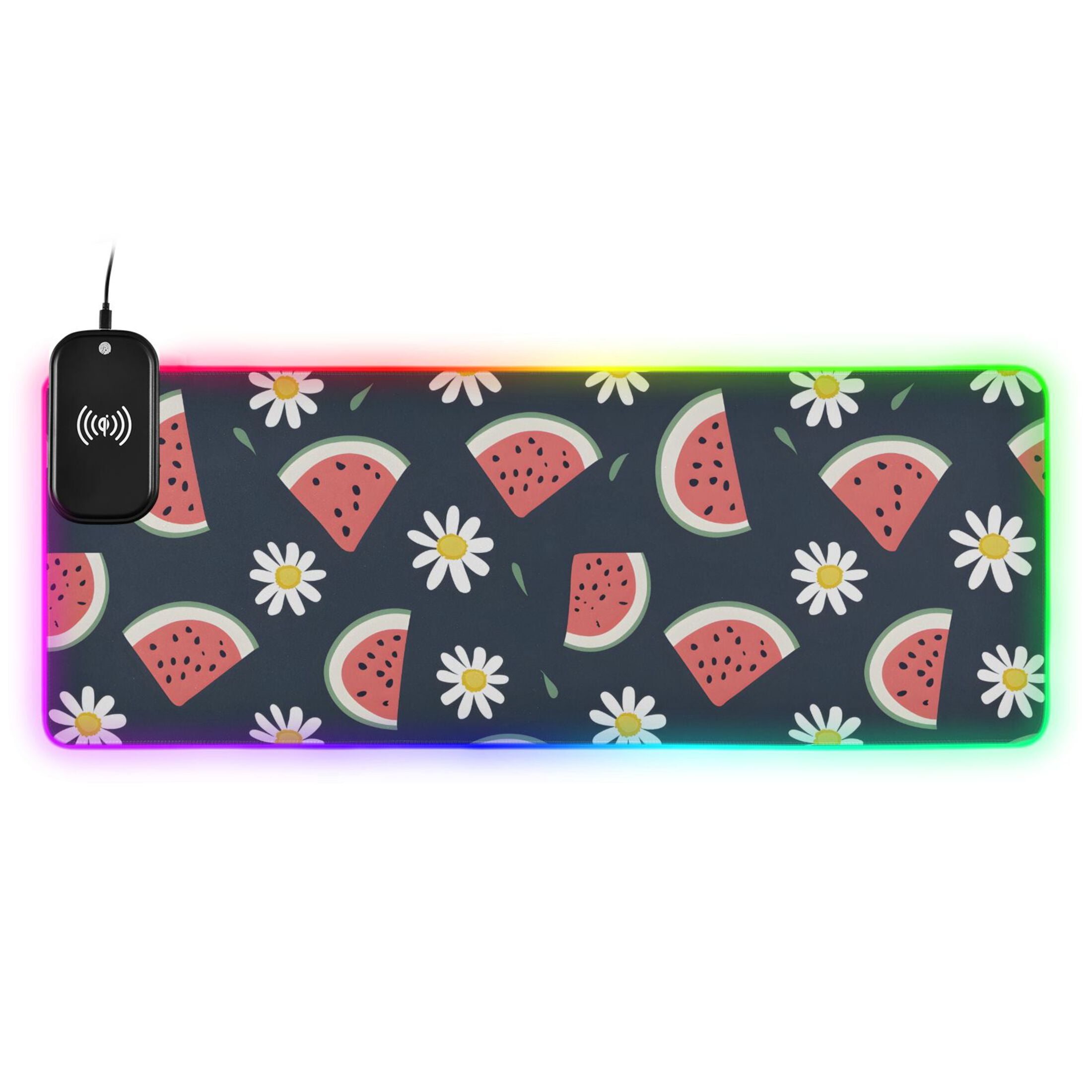 Wireless Charging Mouse Pad Large RGB Gaming Desk Mat 13 Light Modes ...