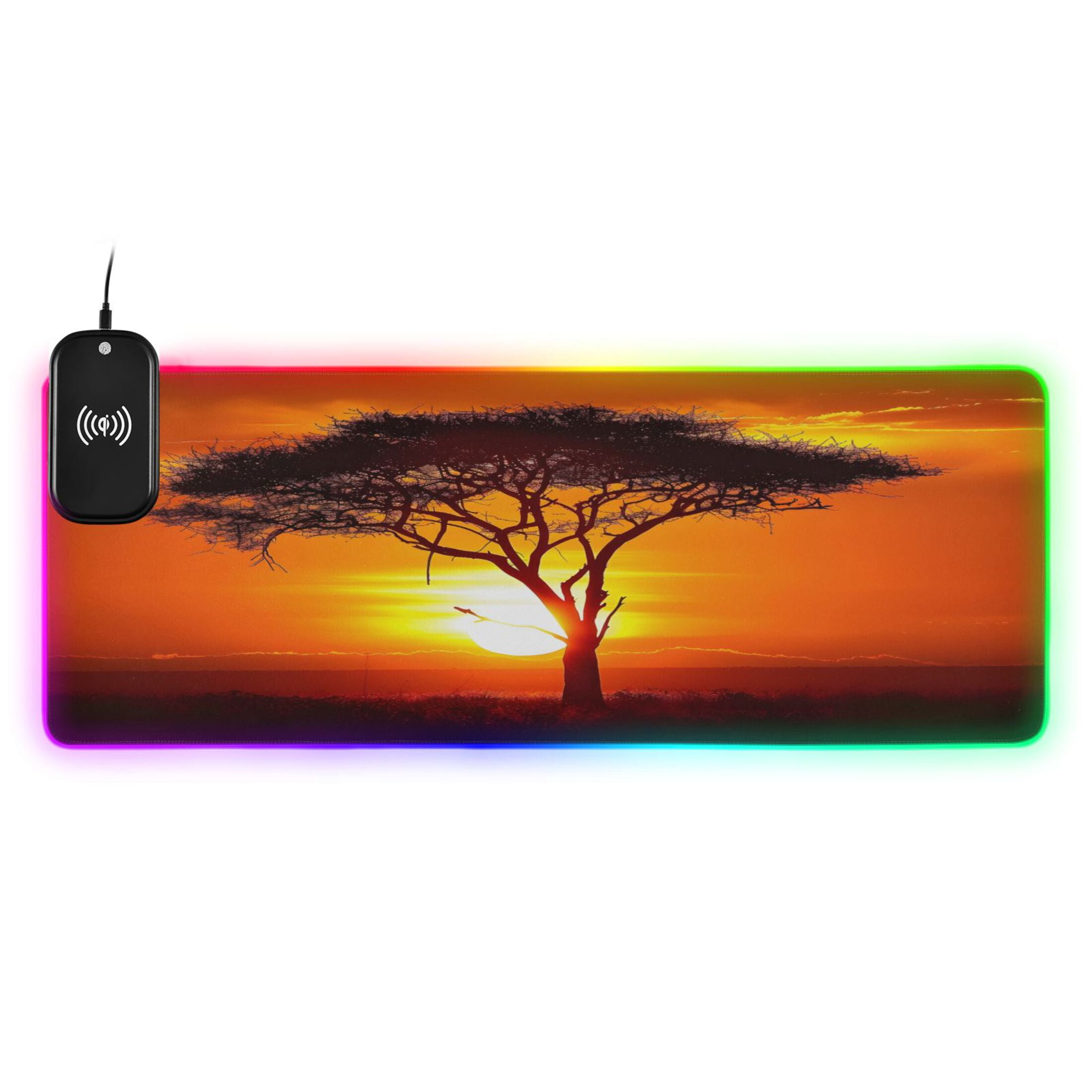 Wireless Charging Mouse Pad Large RGB Gaming Desk Mat 13 Light Modes ...