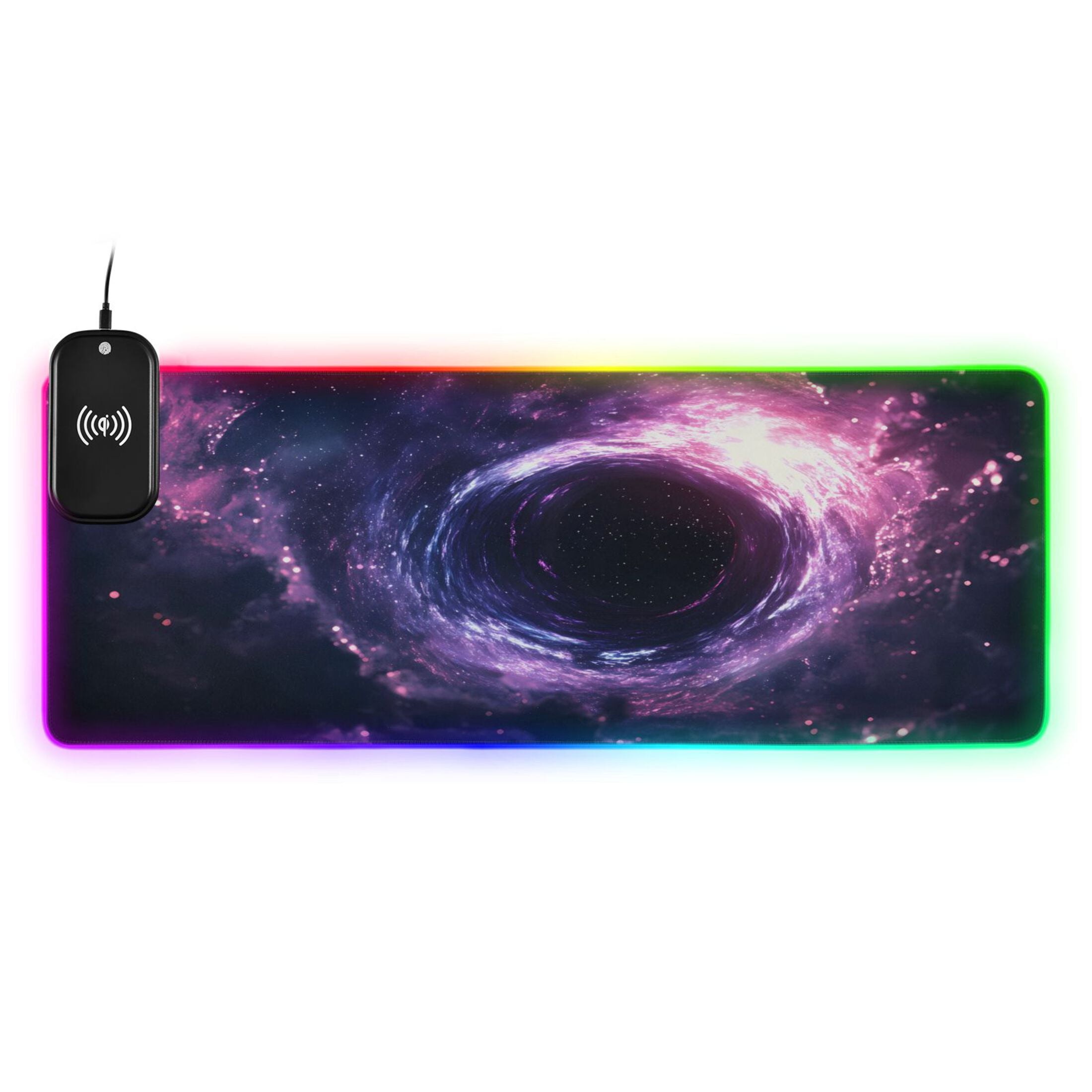 Wireless Charging Mouse Pad Large RGB Gaming Desk Mat 13 Light Modes ...