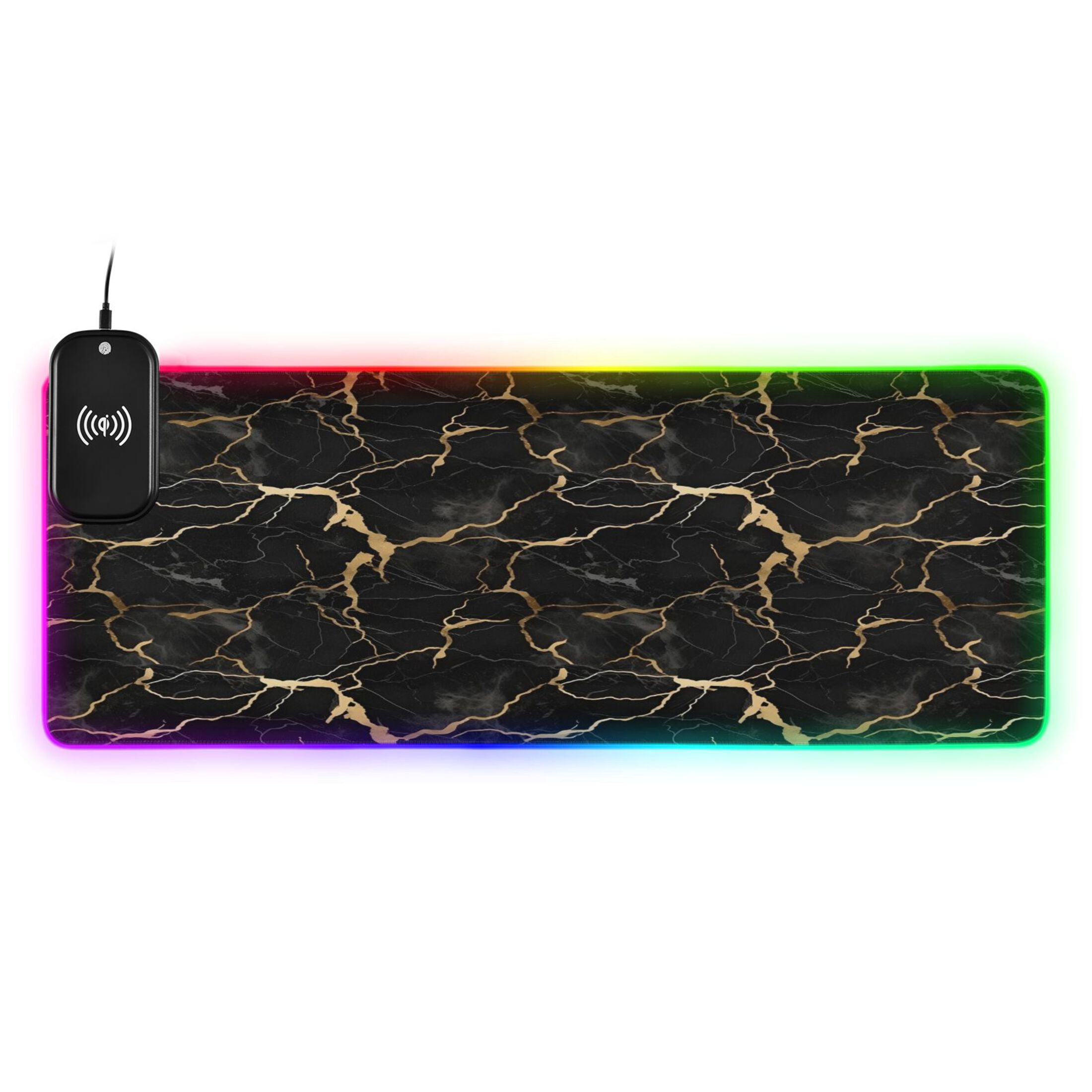 Wireless Charging Mouse Pad Large RGB Gaming Desk Mat 13 Light Modes ...