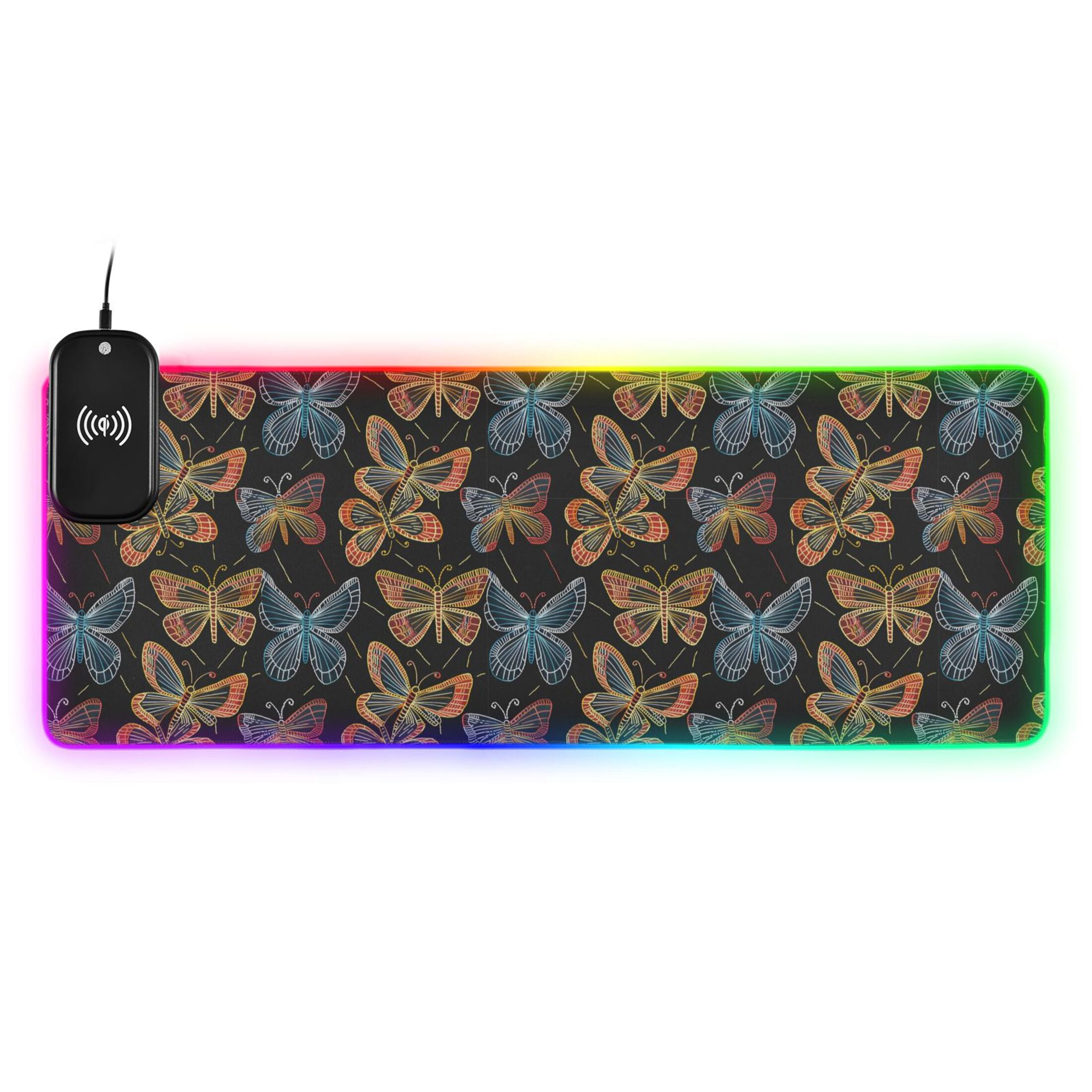 Wireless Charging Mouse Pad Large RGB Gaming Desk Mat 13 Light Modes ...