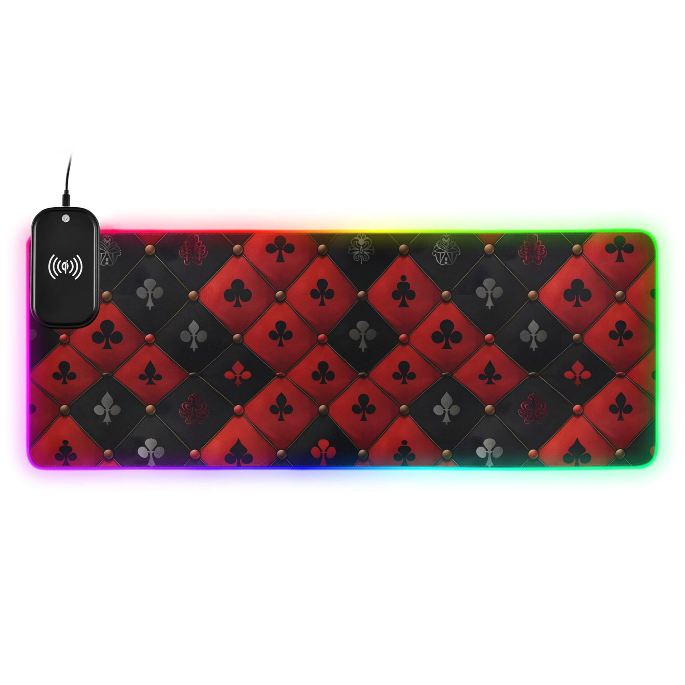 Wireless Charging Mouse Pad Large RGB Gaming Desk Mat 13 Light Modes ...