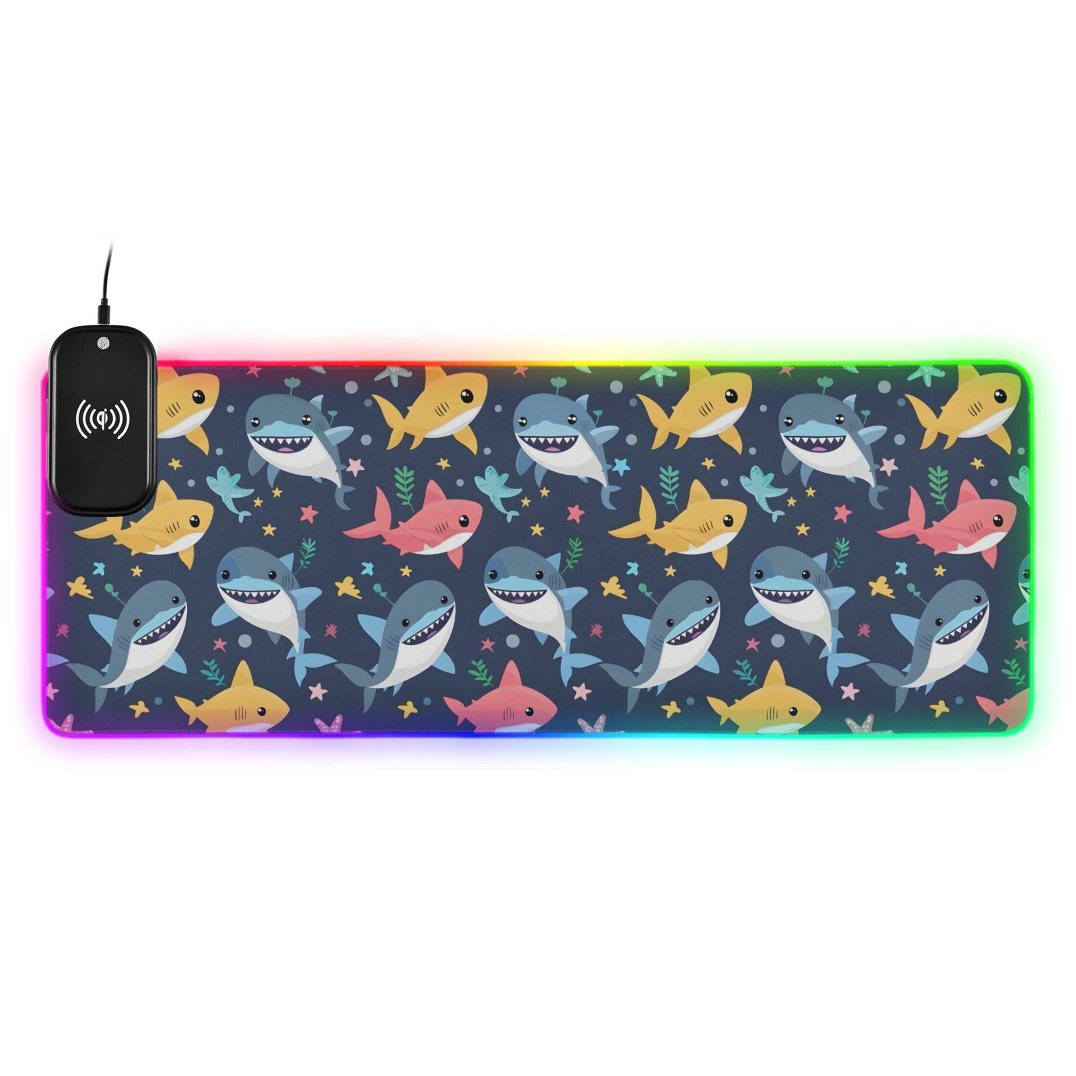 Wireless Charging Mouse Pad Large RGB Gaming Desk Mat 13 Light Modes ...