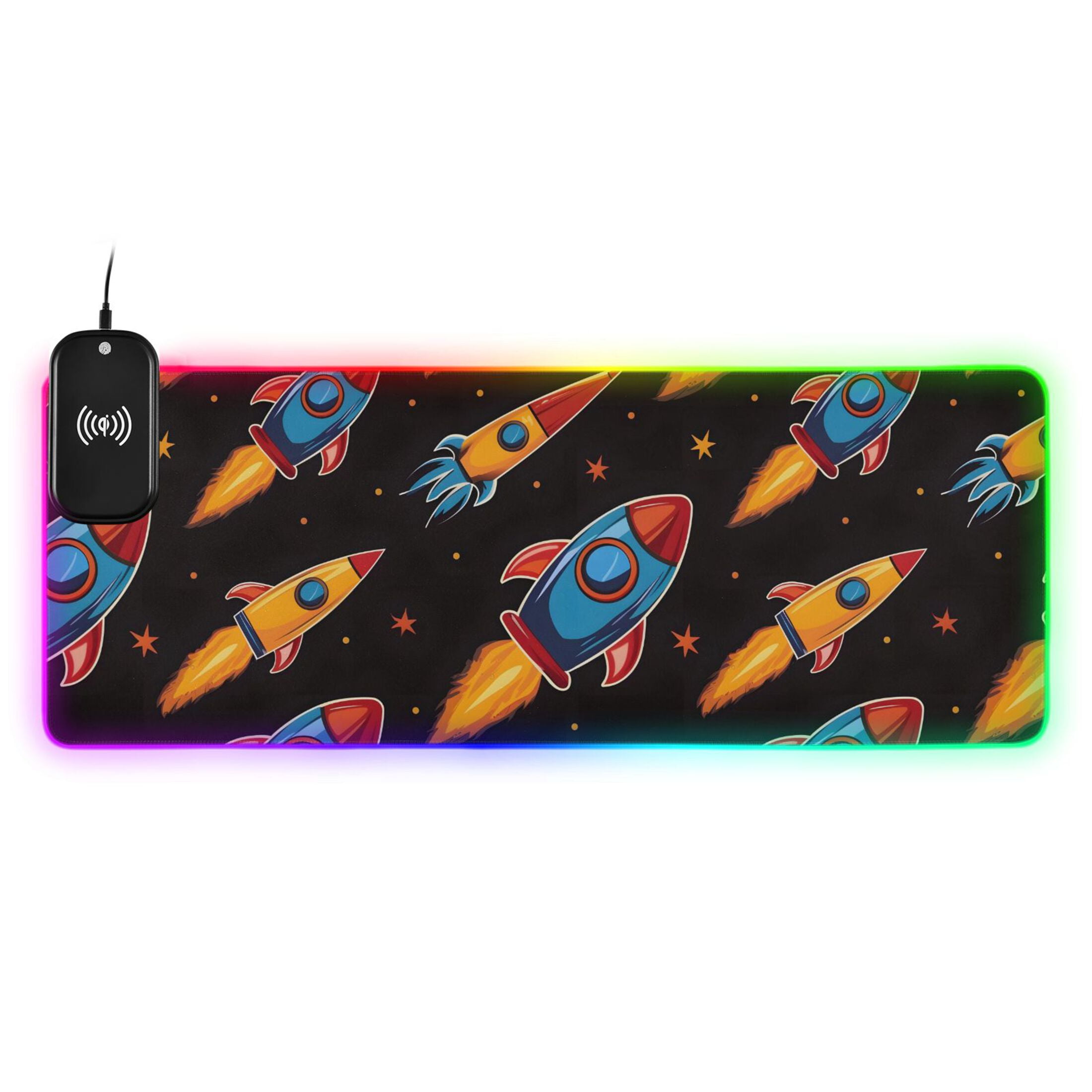 Wireless Charging Mouse Pad Large RGB Gaming Desk Mat 13 Light Modes ...