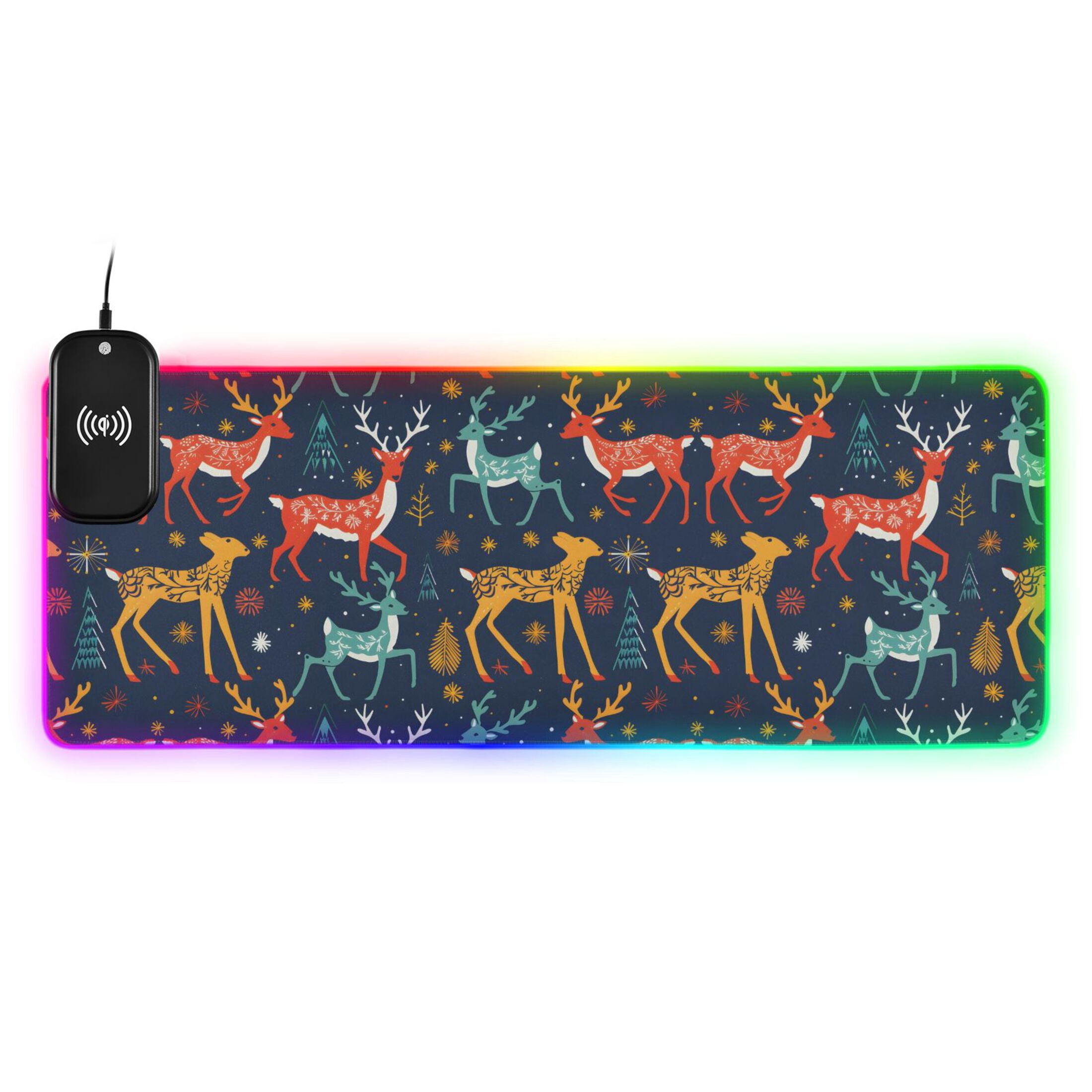 Wireless Charging Mouse Pad Large RGB Gaming Desk Mat 13 Light Modes ...