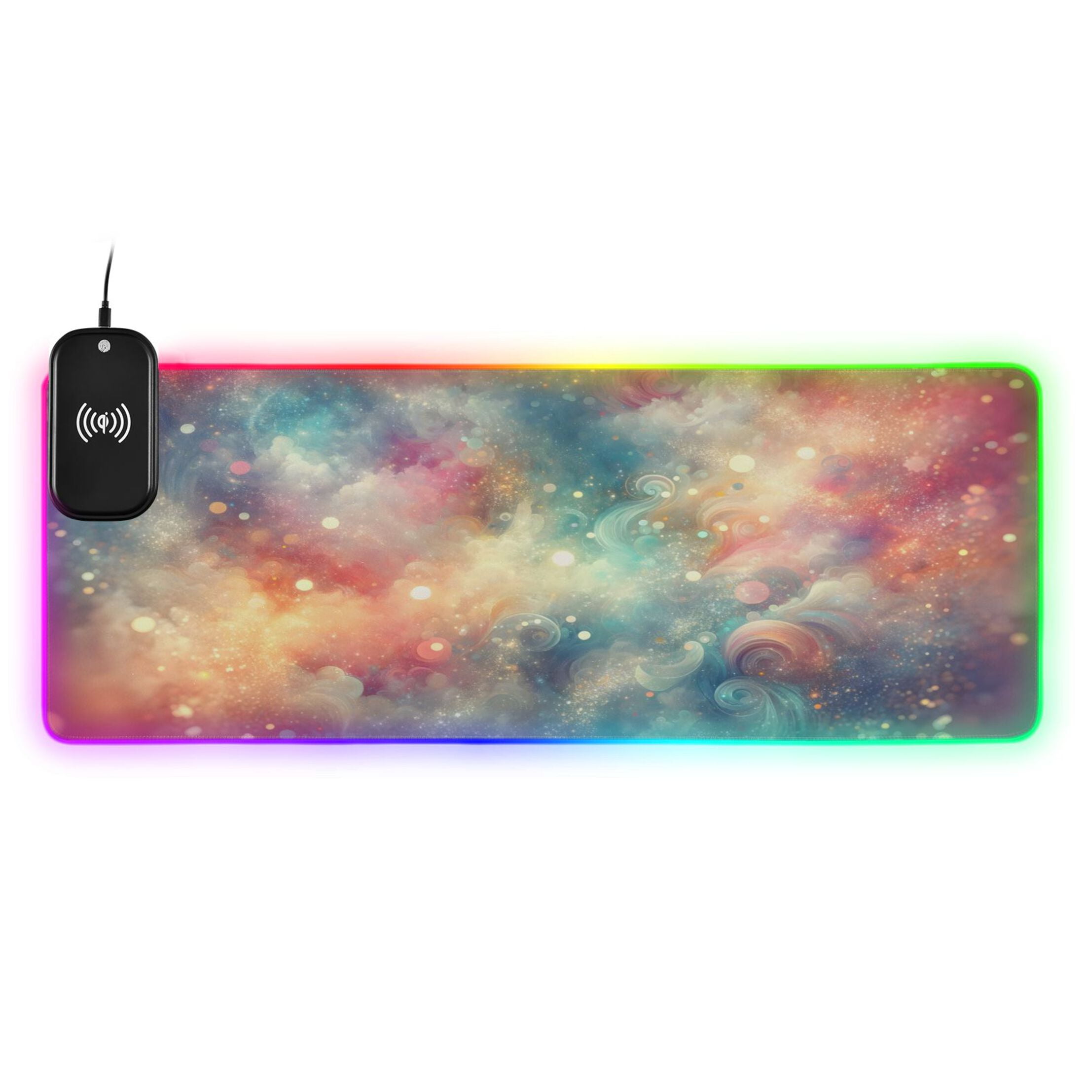 Wireless Charging Mouse Pad Large RGB Gaming Desk Mat 13 Light Modes ...