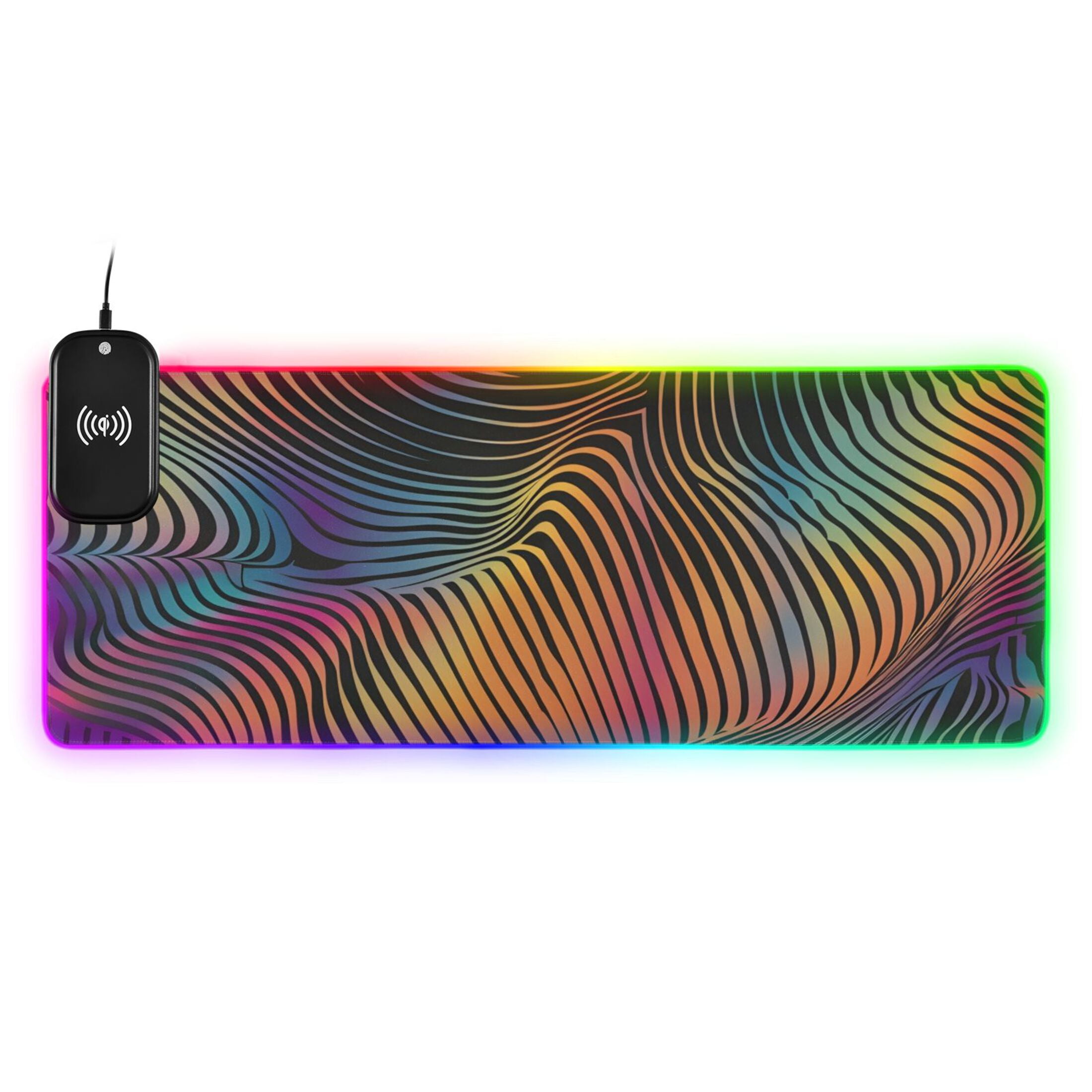 Wireless Charging Mouse Pad Large RGB Gaming Desk Mat 13 Light Modes ...