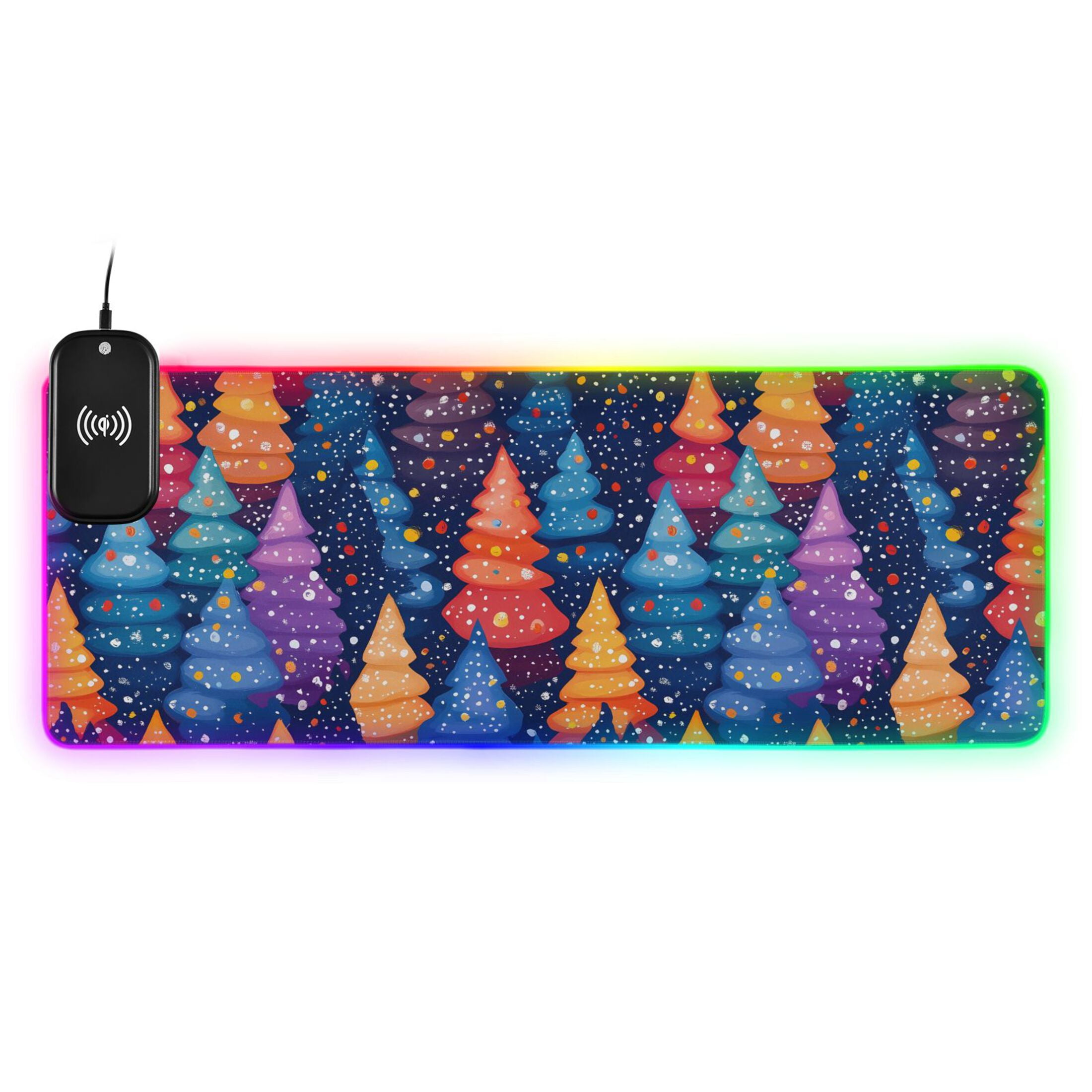 Wireless Charging Mouse Pad Large RGB Gaming Desk Mat 13 Light Modes ...