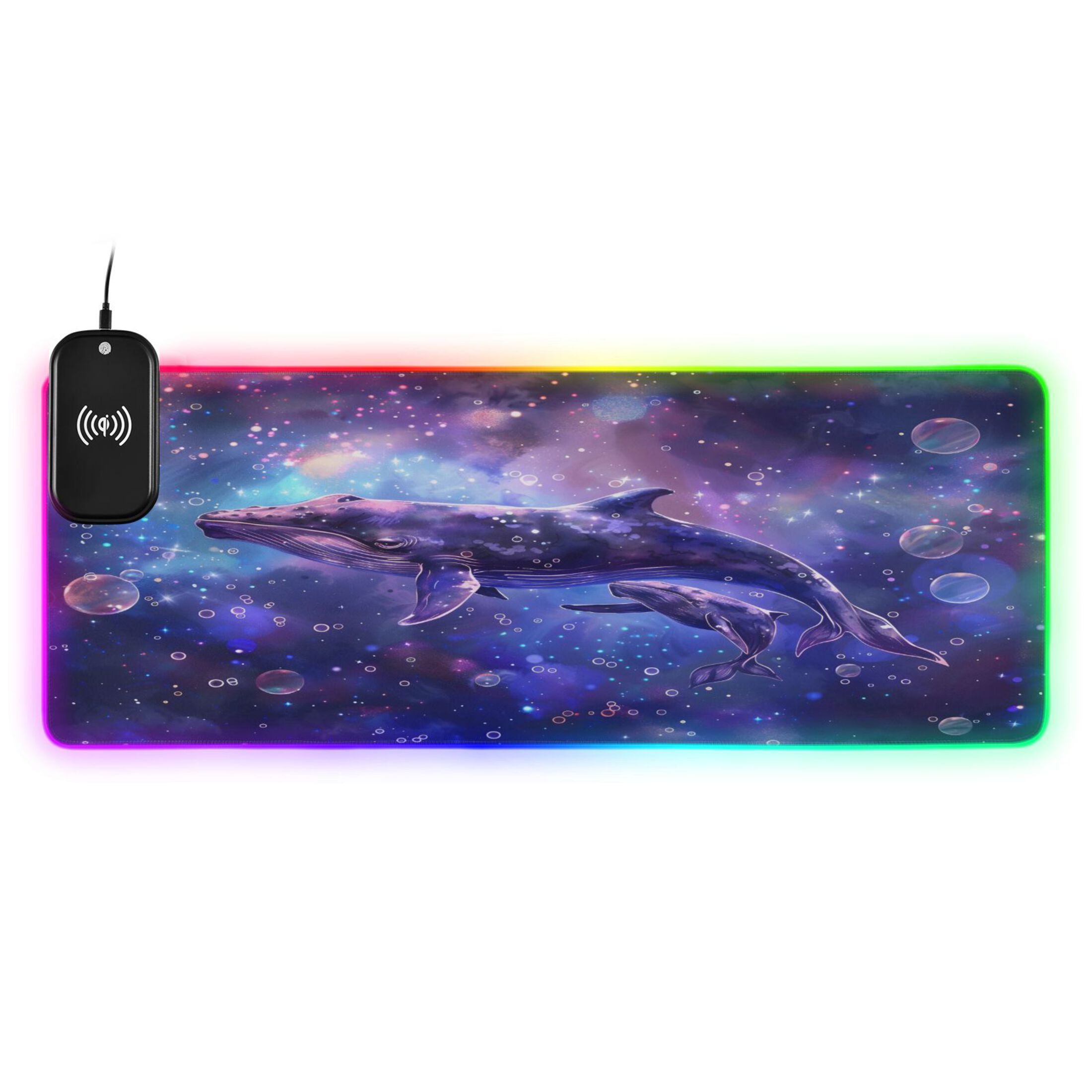 Wireless Charging Mouse Pad Large RGB Gaming Desk Mat 13 Light Modes ...