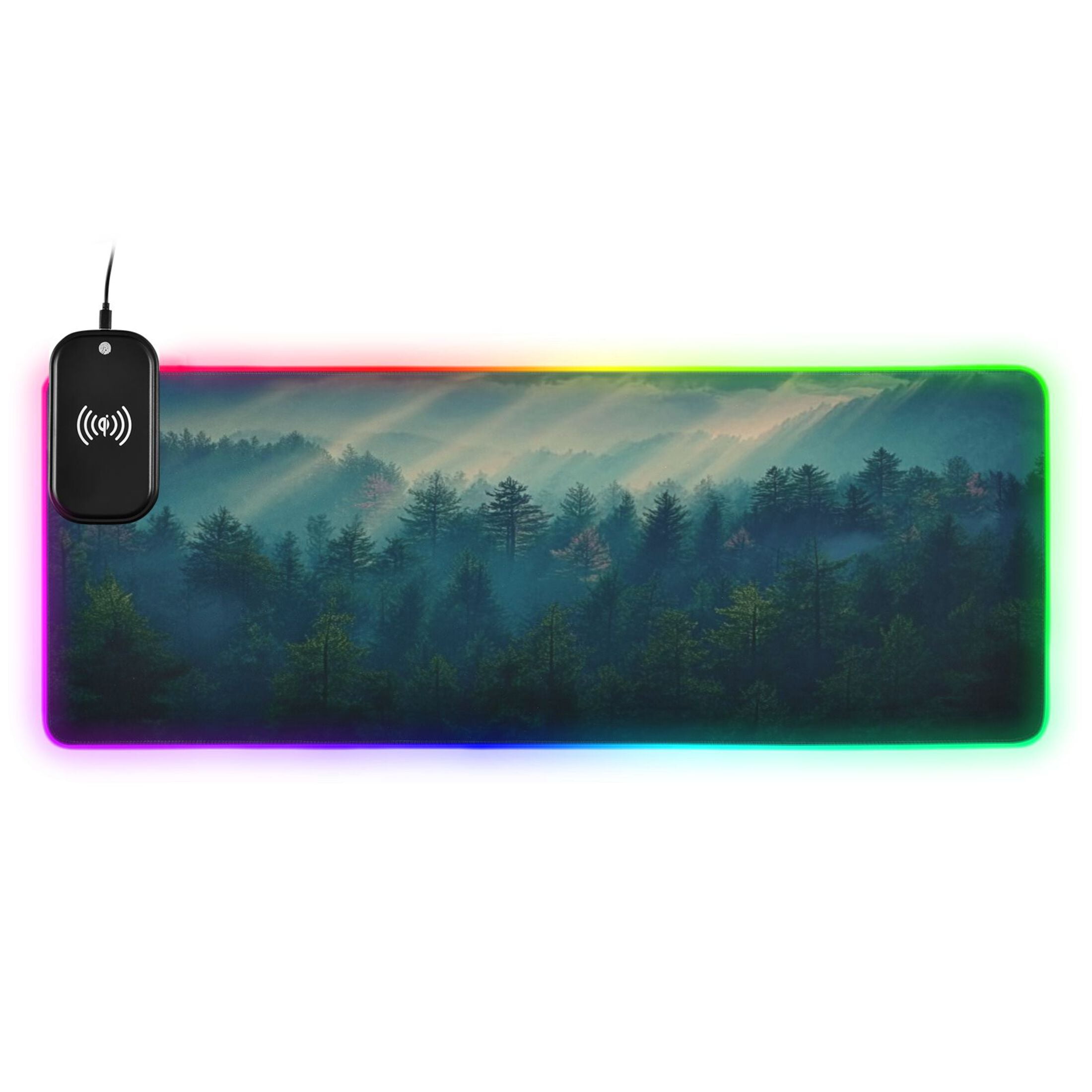 Wireless Charging Mouse Pad Large RGB Gaming Desk Mat 13 Light Modes ...