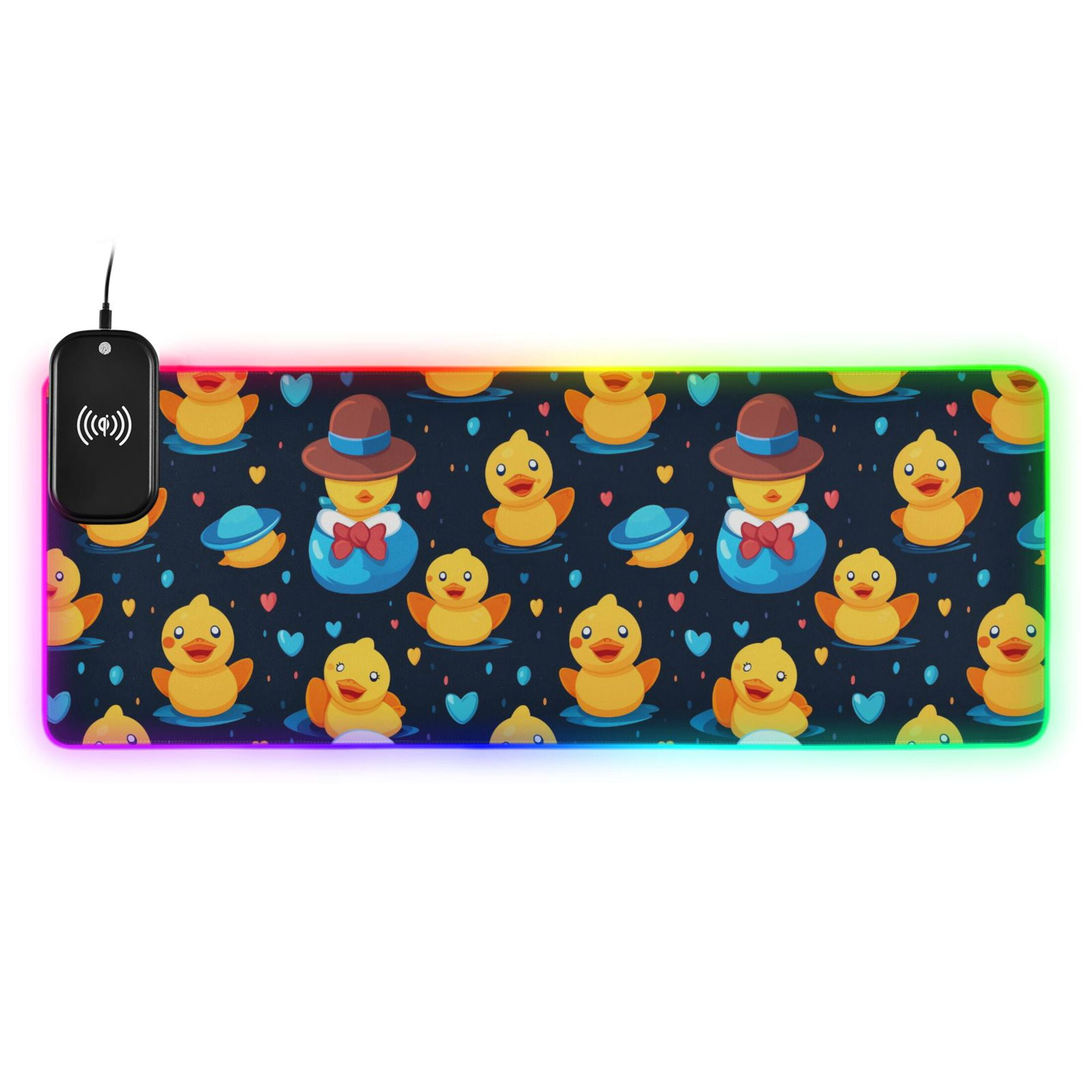 Wireless Charging Mouse Pad Large RGB Gaming Desk Mat 13 Light Modes ...