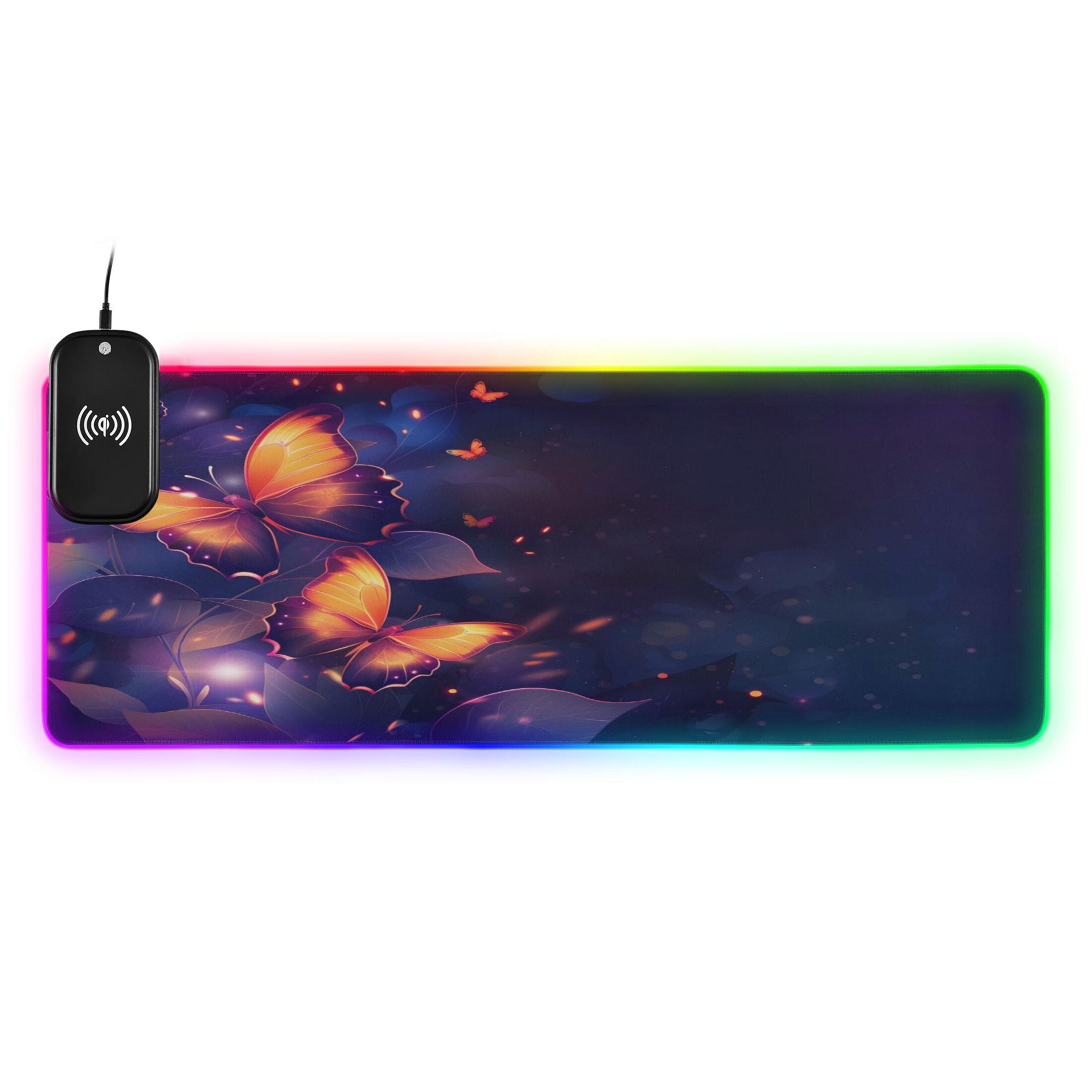 Wireless Charging Mouse Pad Large RGB Gaming Desk Mat 13 Light Modes ...