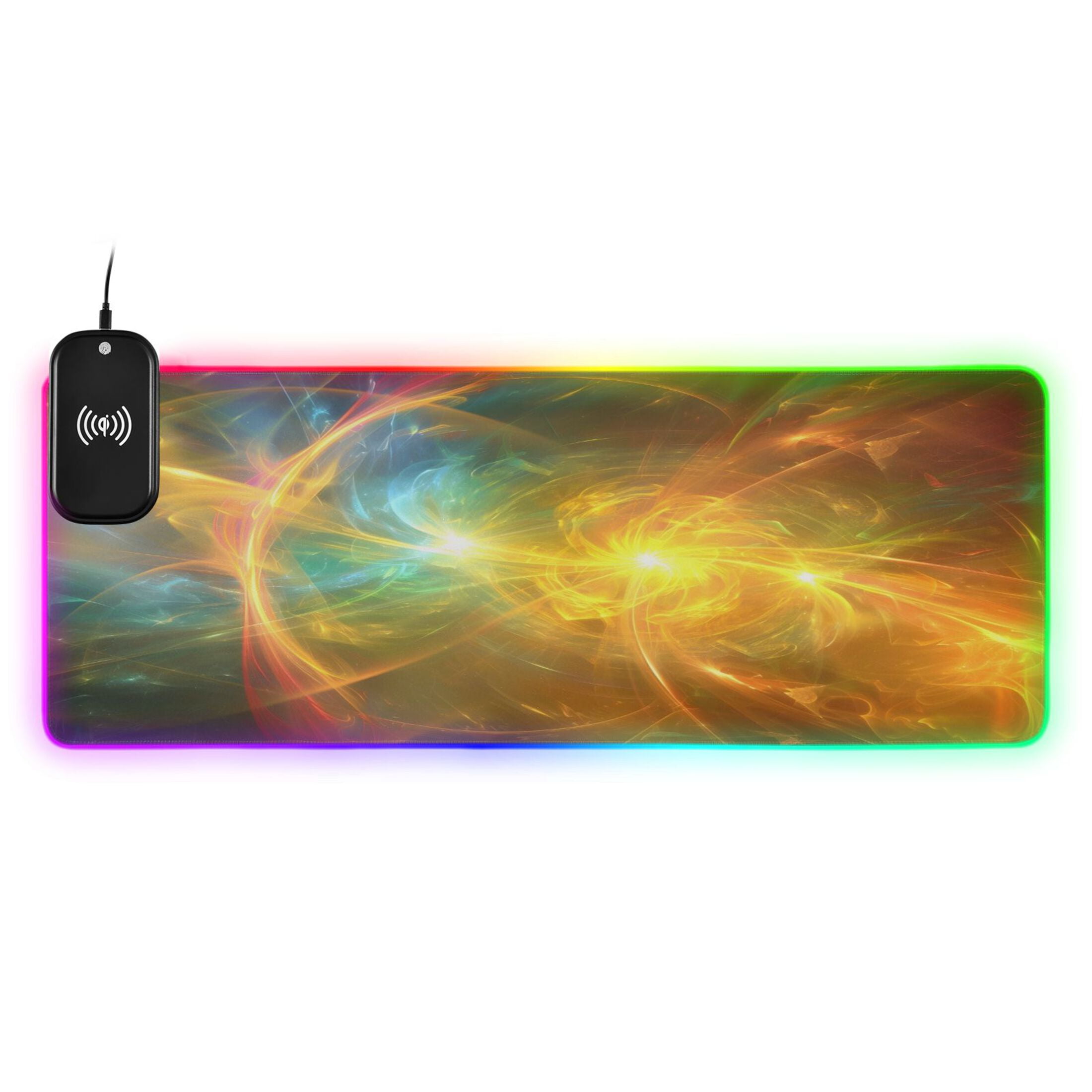 Wireless Charging Mouse Pad Large RGB Gaming Desk Mat 13 Light Modes ...