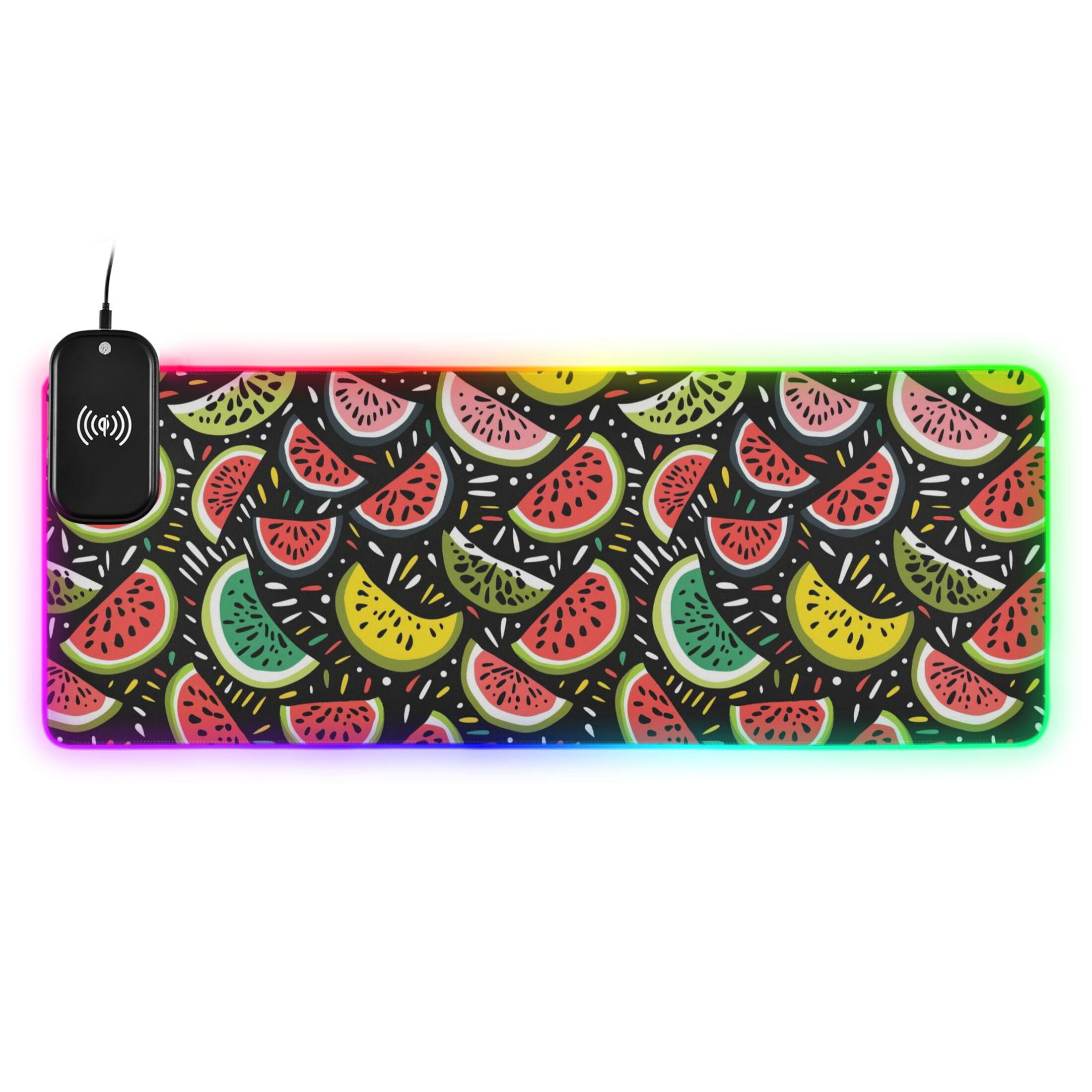 Wireless Charging Mouse Pad Large RGB Gaming Desk Mat 13 Light Modes ...