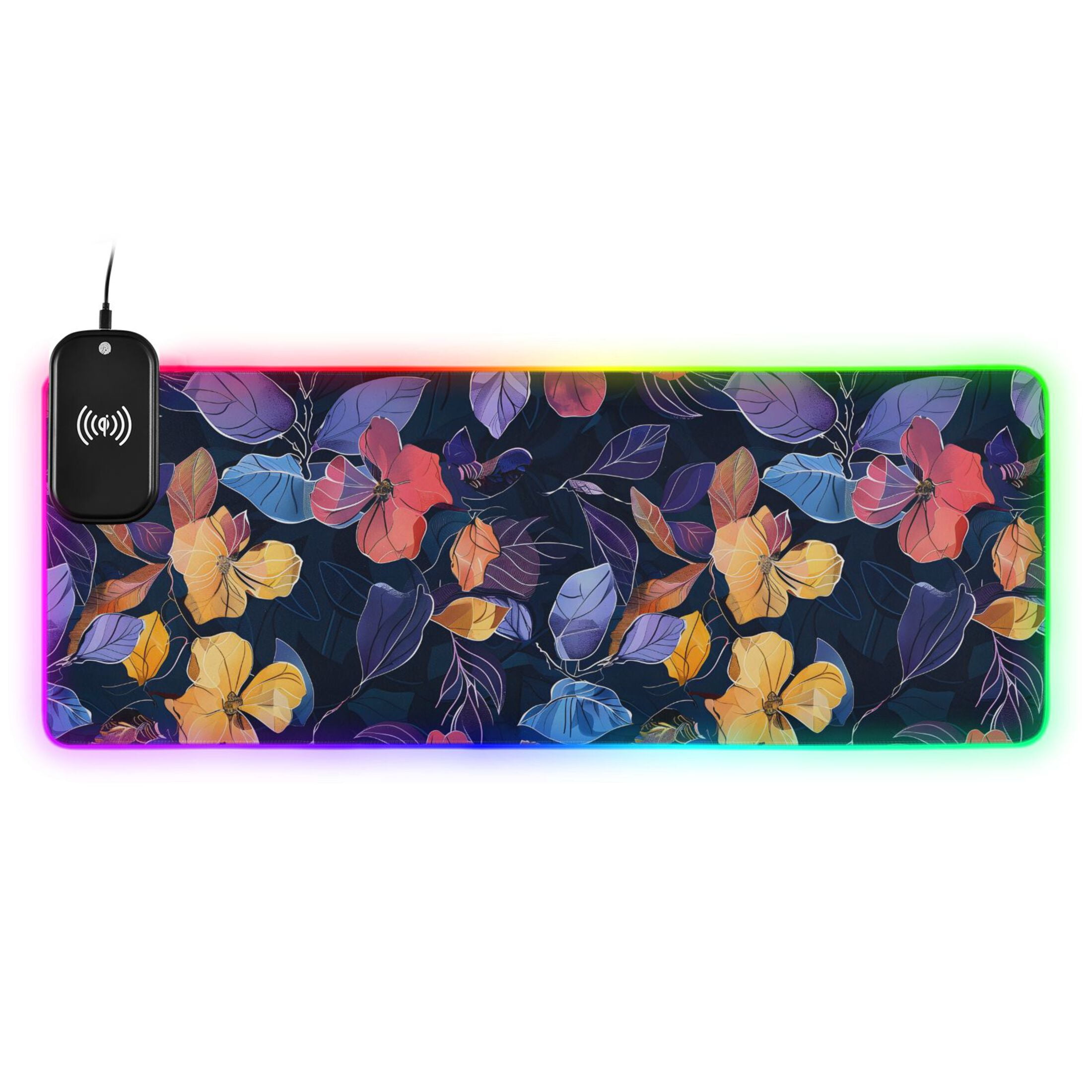 Wireless Charging Mouse Pad Large RGB Gaming Desk Mat 13 Light Modes ...