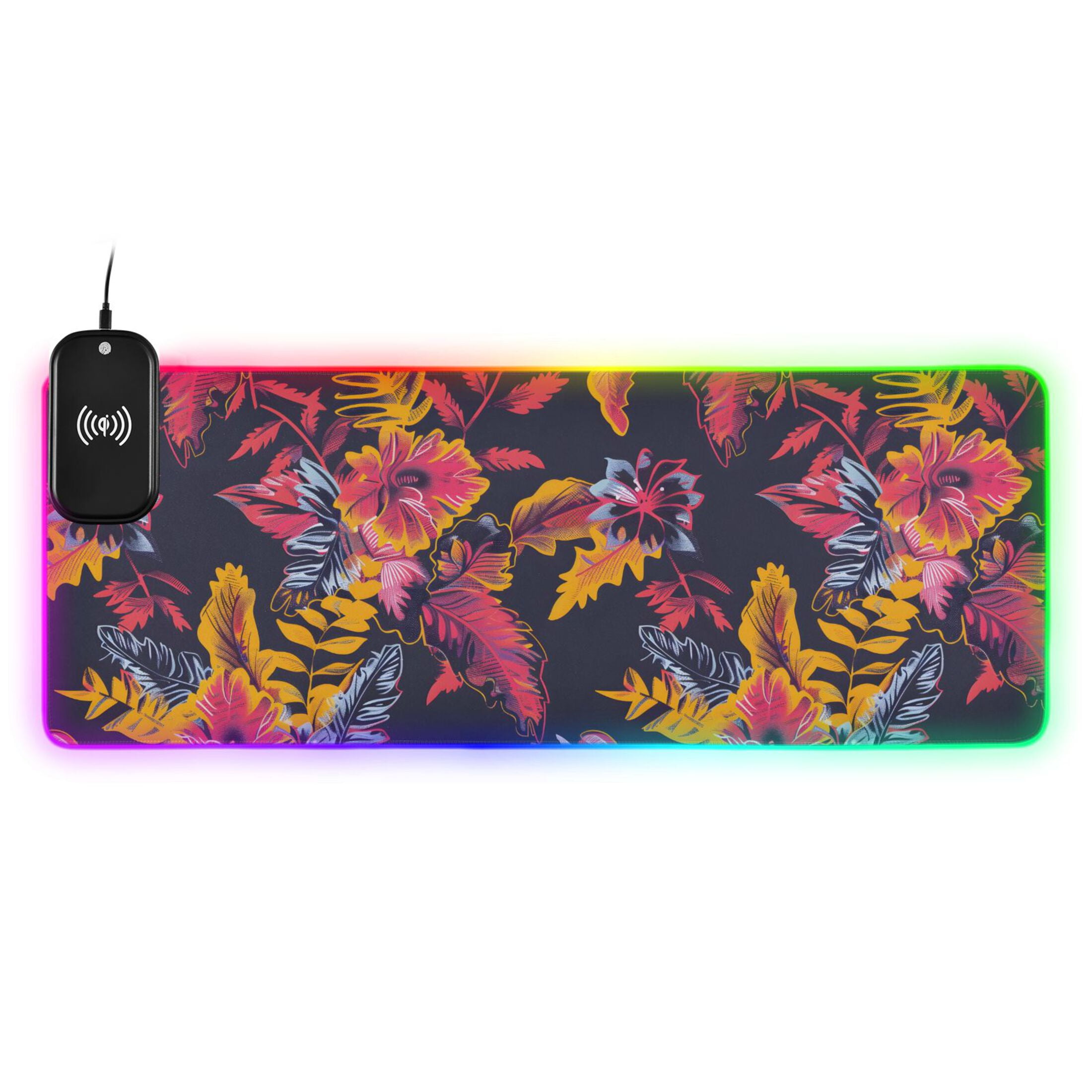 Wireless Charging Mouse Pad Large RGB Gaming Desk Mat 13 Light Modes Mousepad 35.4x15.7 Hand ...