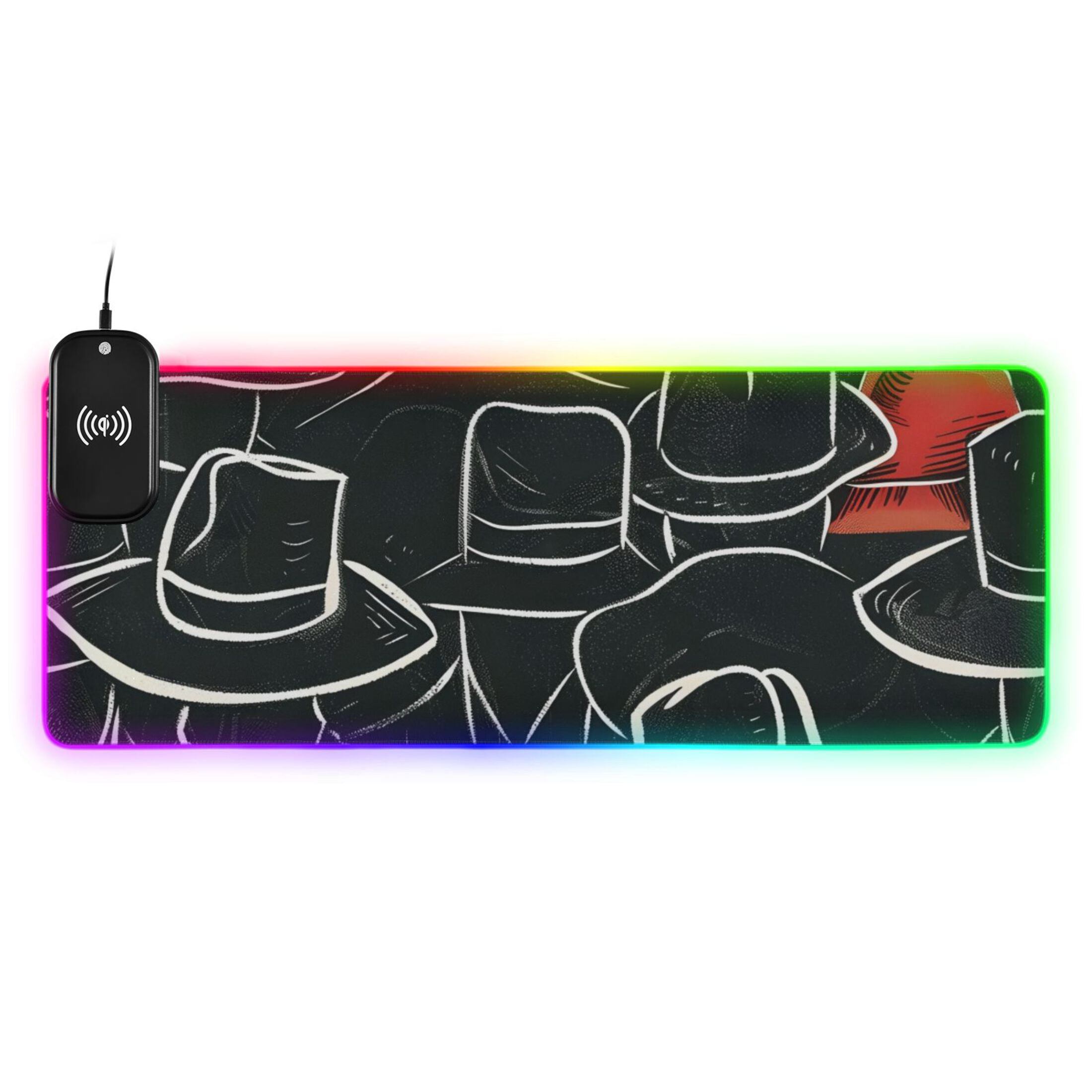 Wireless Charging Mouse Pad Large RGB Gaming Desk Mat 13 Light Modes ...