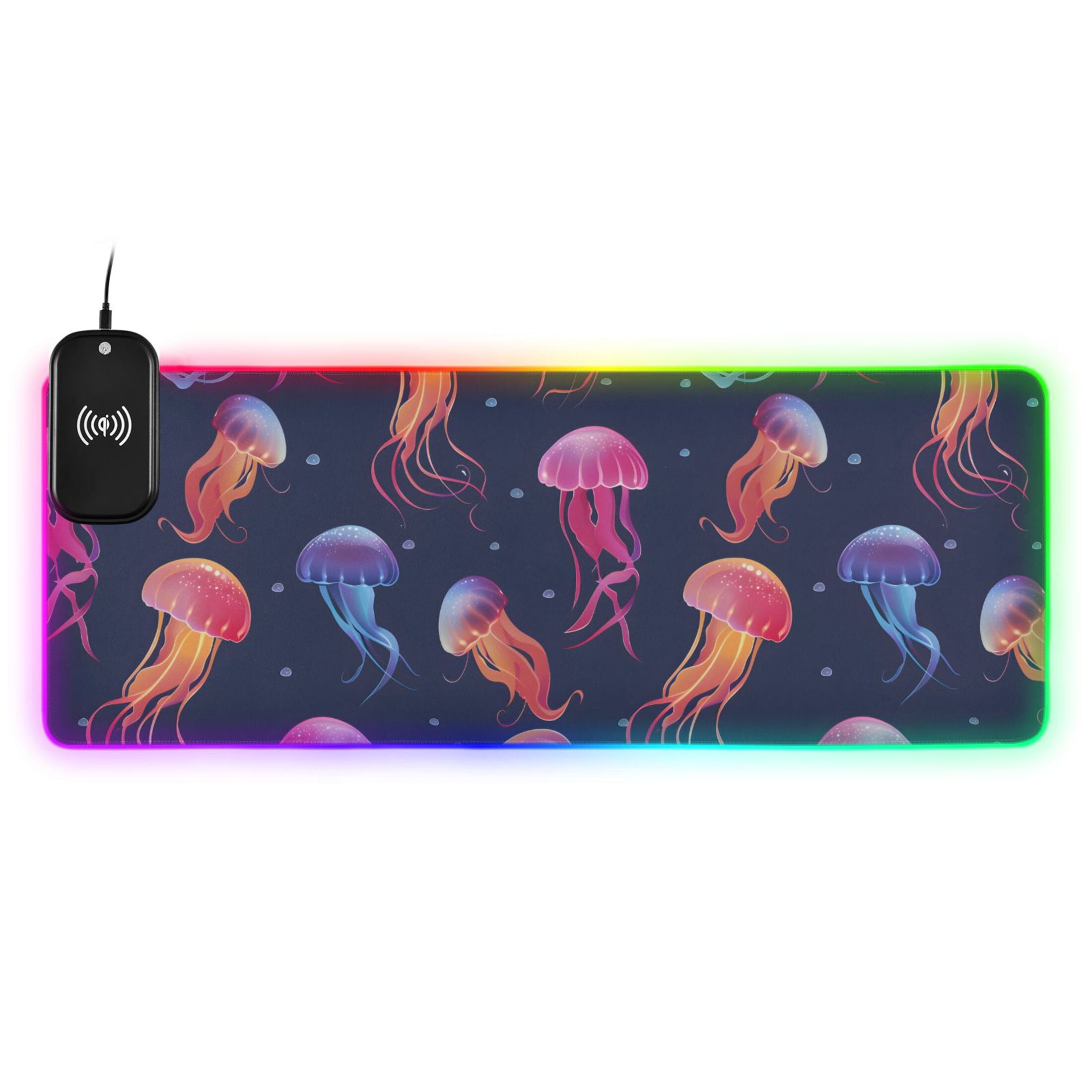 Wireless Charging Mouse Pad Large RGB Gaming Desk Mat 13 Light Modes ...