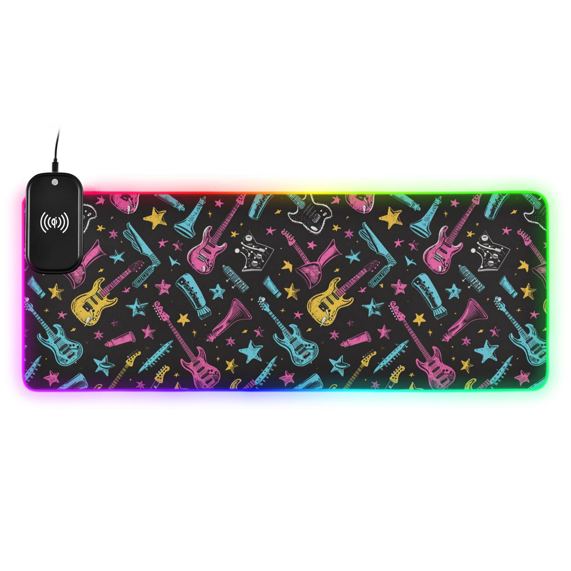 Wireless Charging Mouse Pad Large RGB Gaming Desk Mat 13 Light Modes ...