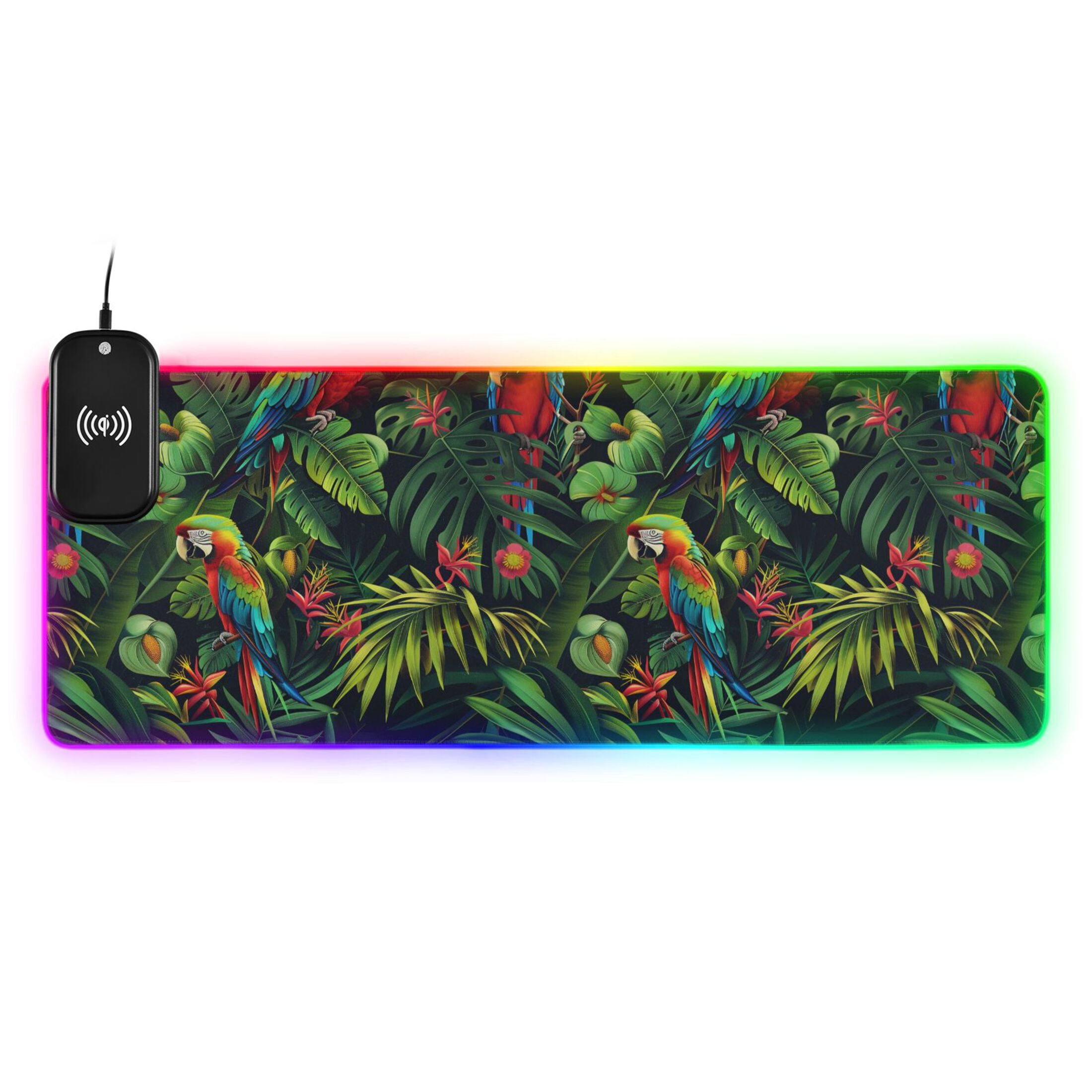 Wireless Charging Mouse Pad Large RGB Gaming Desk Mat 13 Light Modes ...